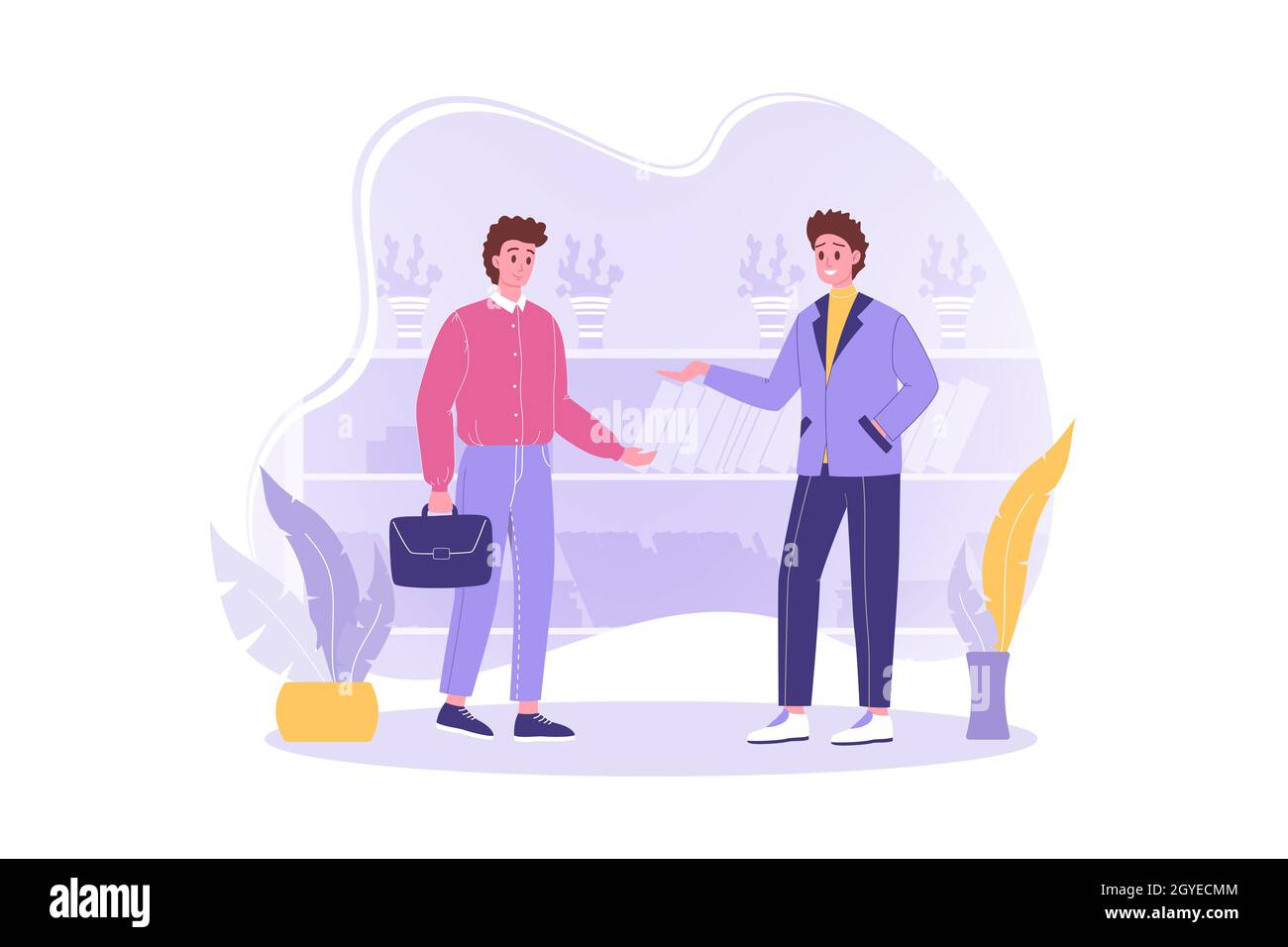 Business meeting, talking, communication concept. Young businessmen ...