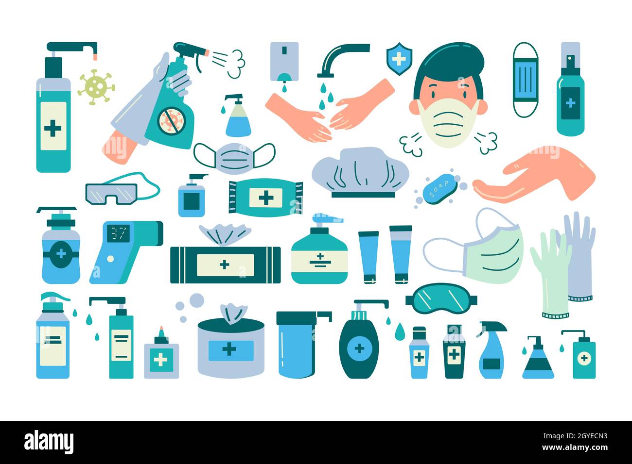 Hand washing masks Cut Out Stock Images & Pictures - Alamy