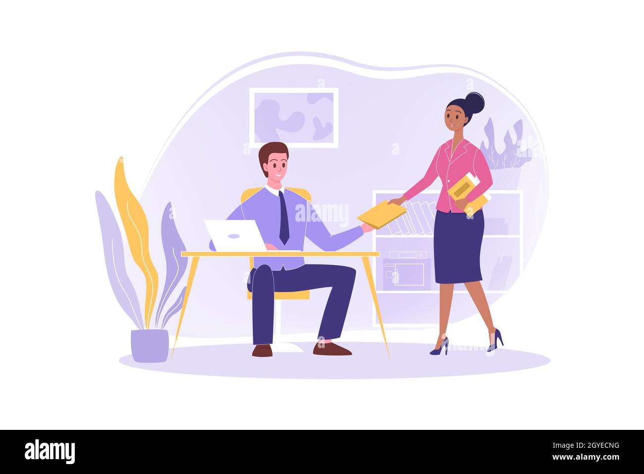 Girl giving an report Cut Out Stock Images & Pictures - Alamy