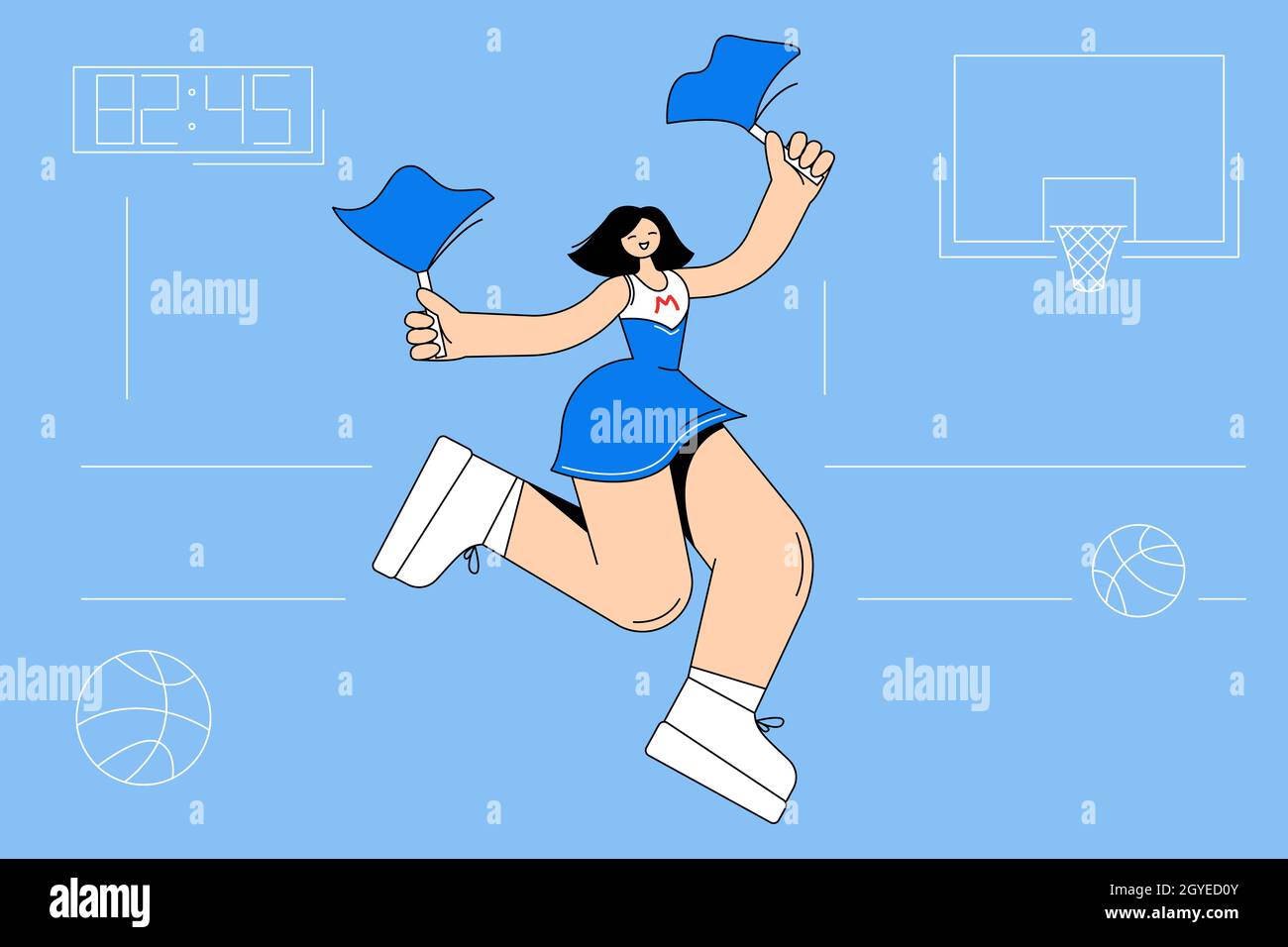 Cheerleading, dancing, cheer sport concept. Young beautiful smiling ...