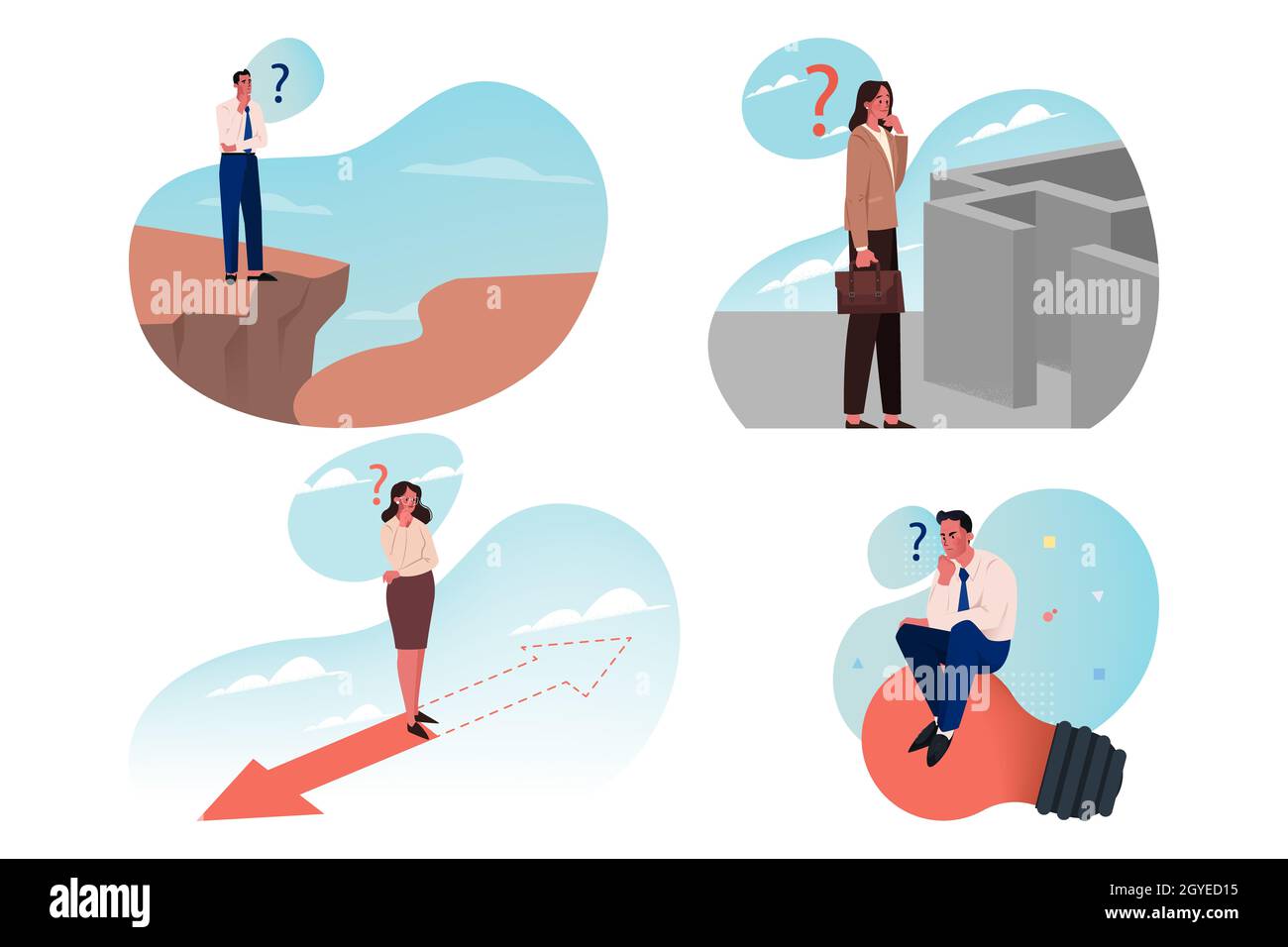 Business, search, idea, brainstorming, thinking set concept. Collection ...