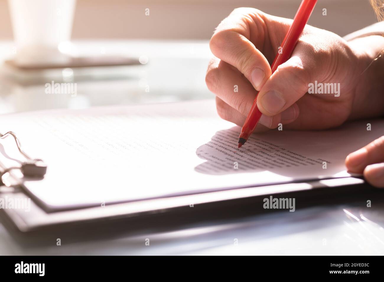 Proofreading Book Script Text. Edit Spelling In Essay Paper Stock Photo ...