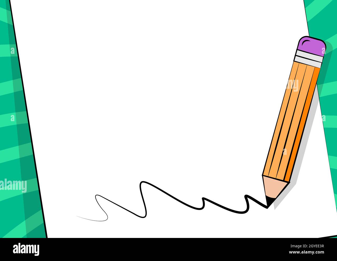 Pencil Drawing On Top Of Sheet Of Paper Scribble Drawing Line Stock ...