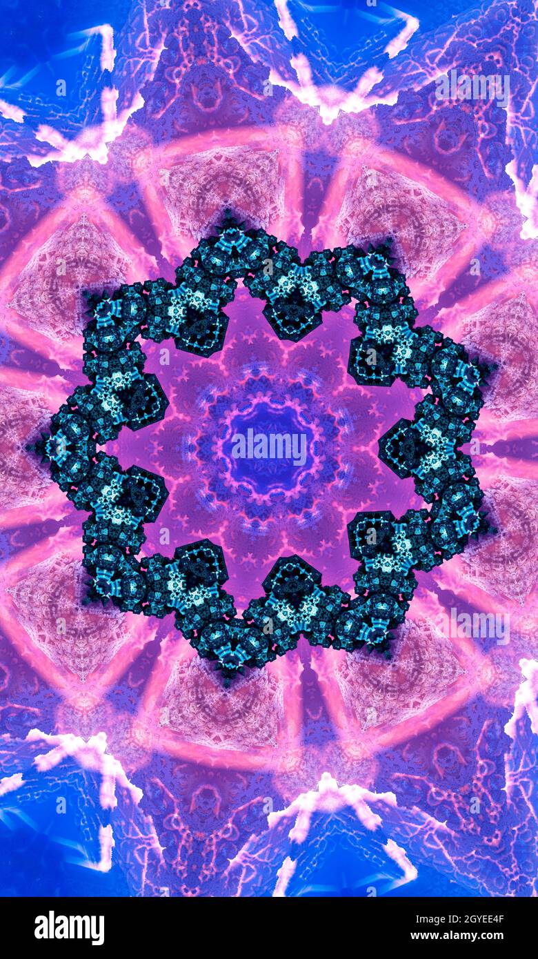Purple White and Indigo Star Kaleidoscope Wallpaper. Vertical image ...