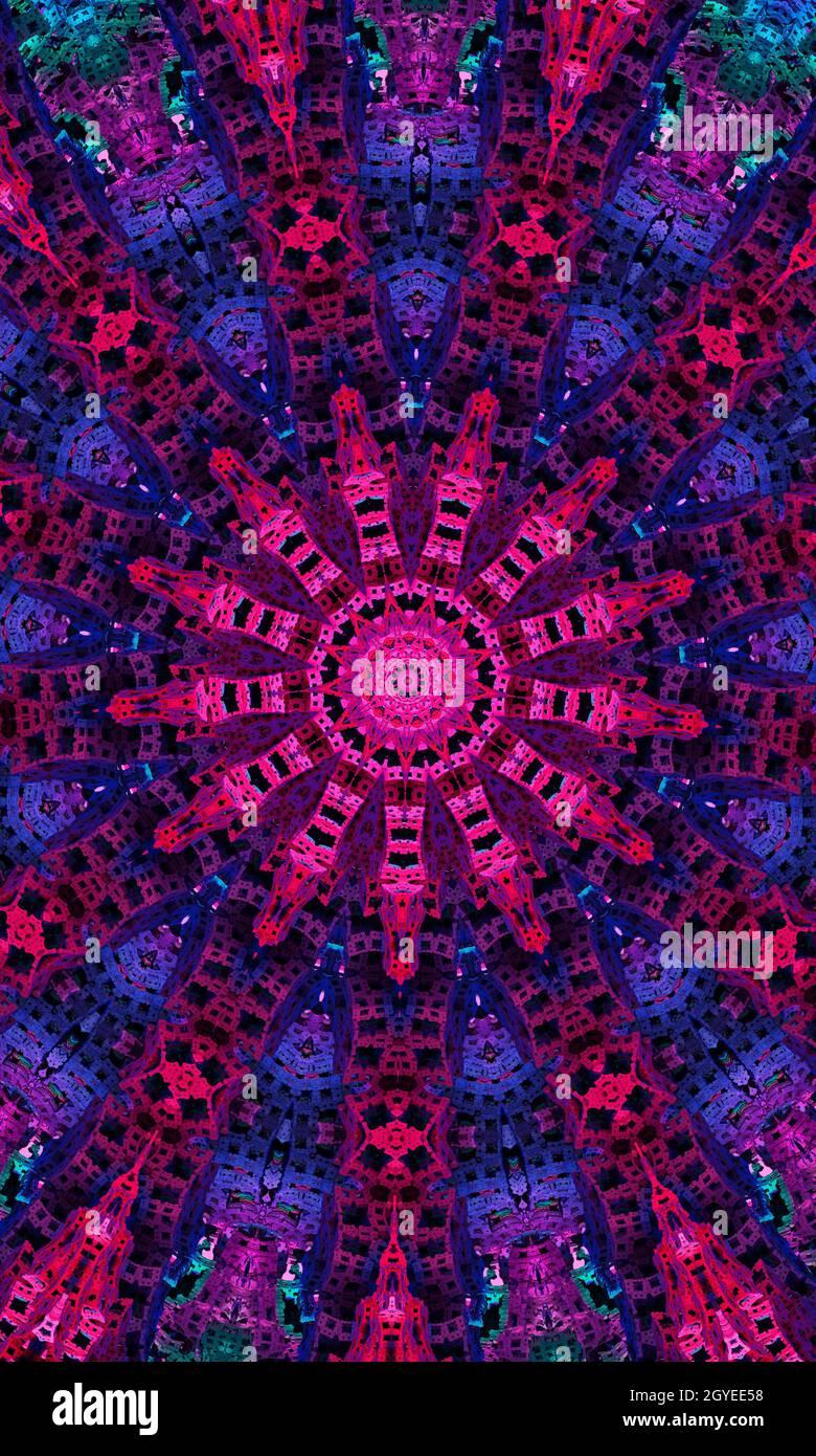 Retro pink, blue and orange, pattern of geometric shapes for ...