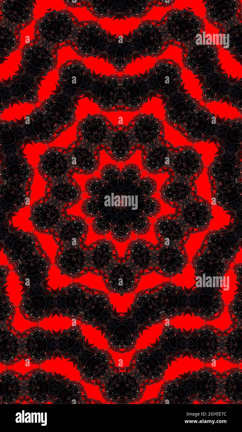 Bloody rutile Horror red star kaleidoscope pattern wallpaper design ...