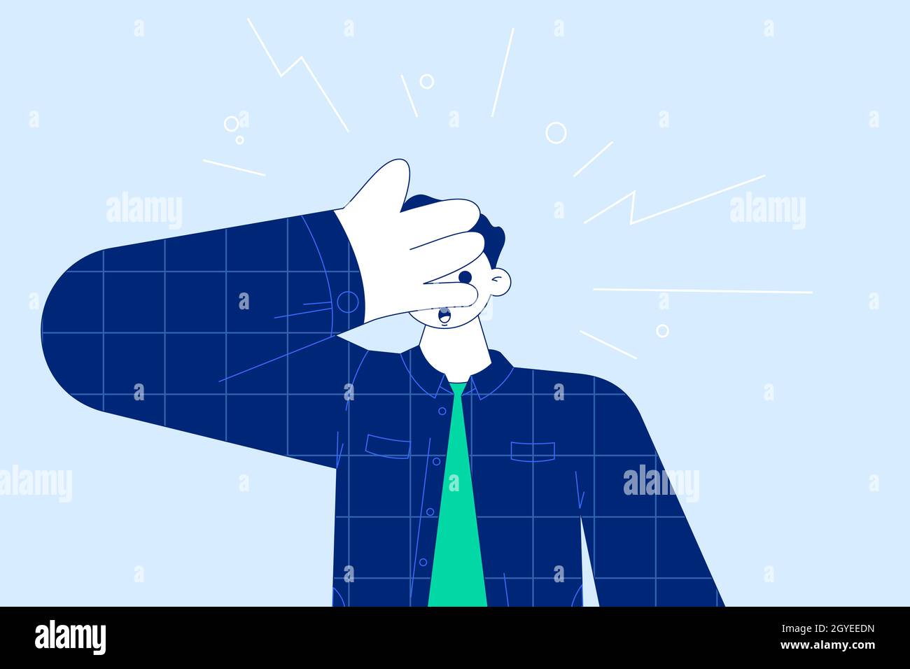 Shock, surprise, feeling embarrassed concept. Young surprised man ...