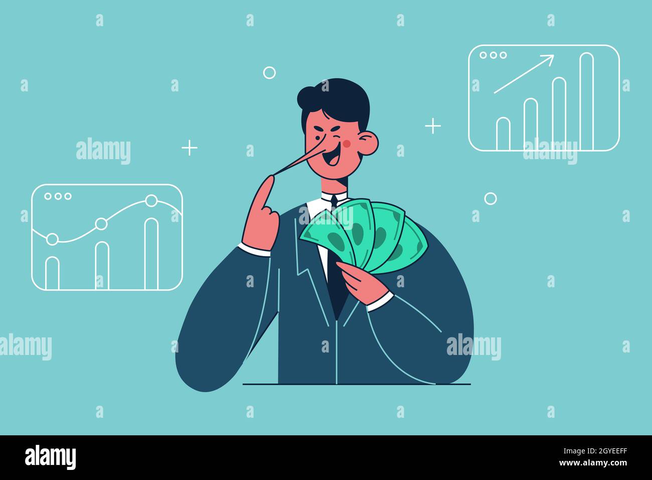 Fraud in finance, corruption, making money on deception concept ...