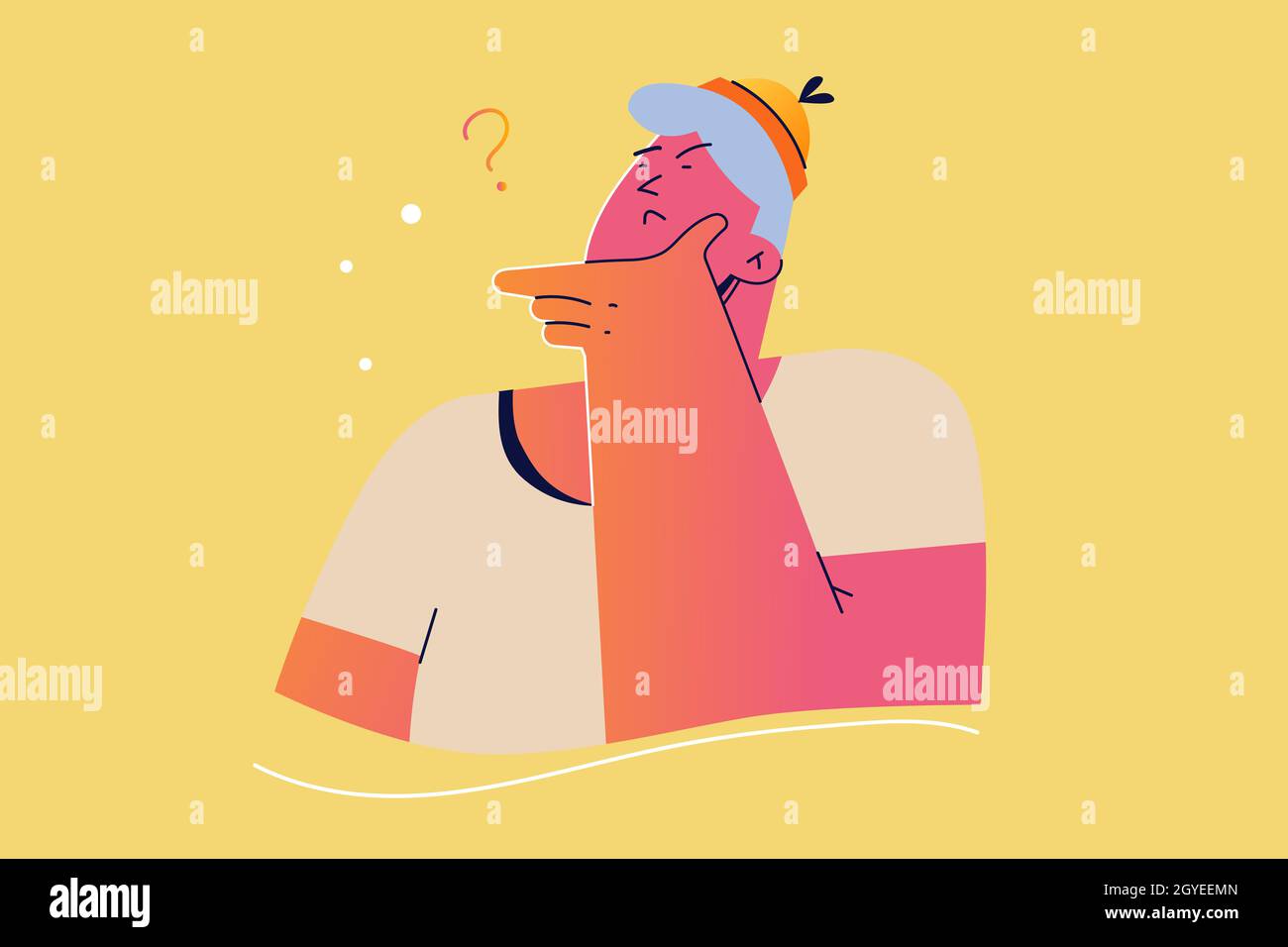 Emotion, face, expression, thought, trouble, question concept. Young ...