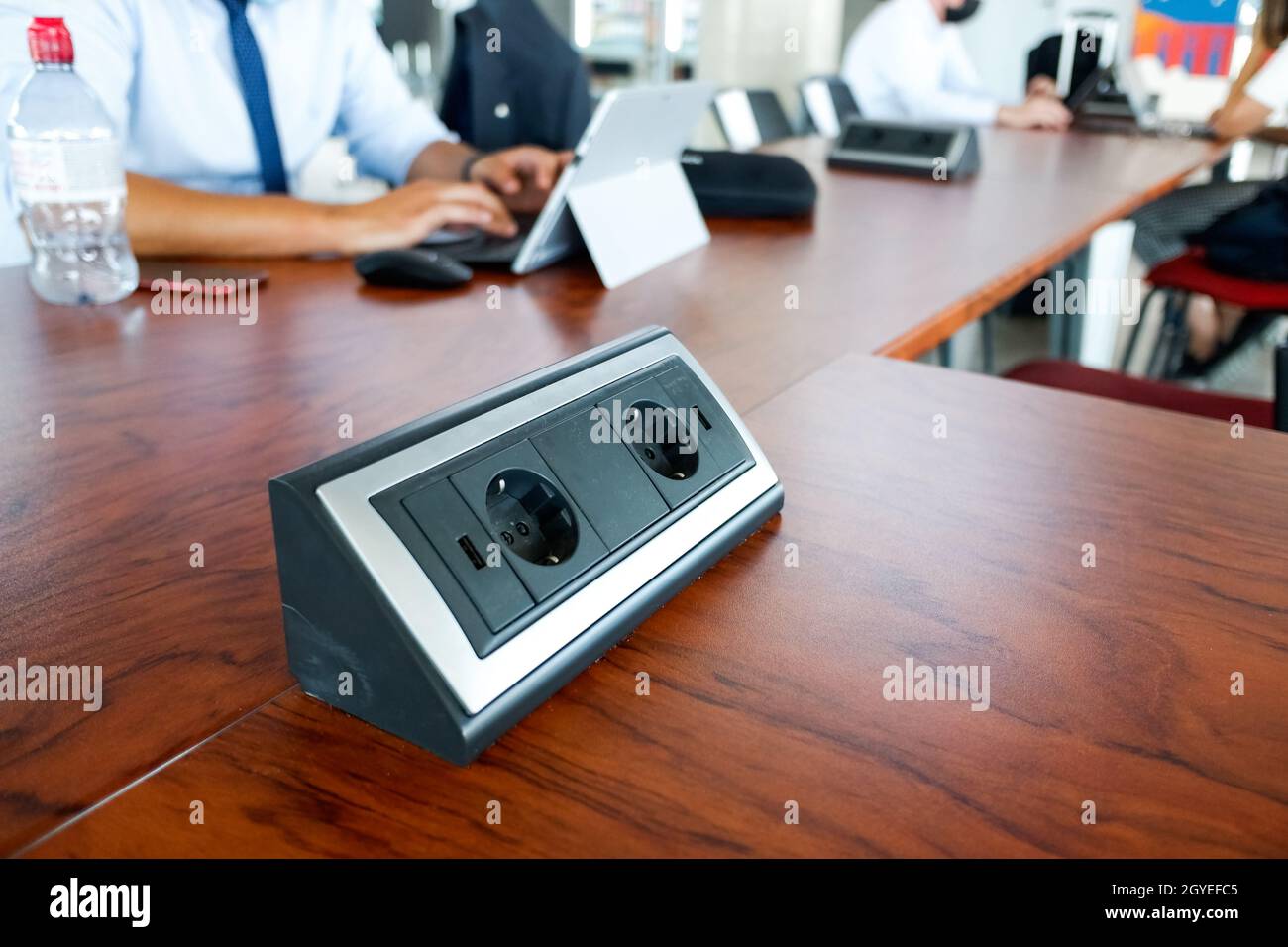 Desk power outlets hi-res stock photography and images - Alamy