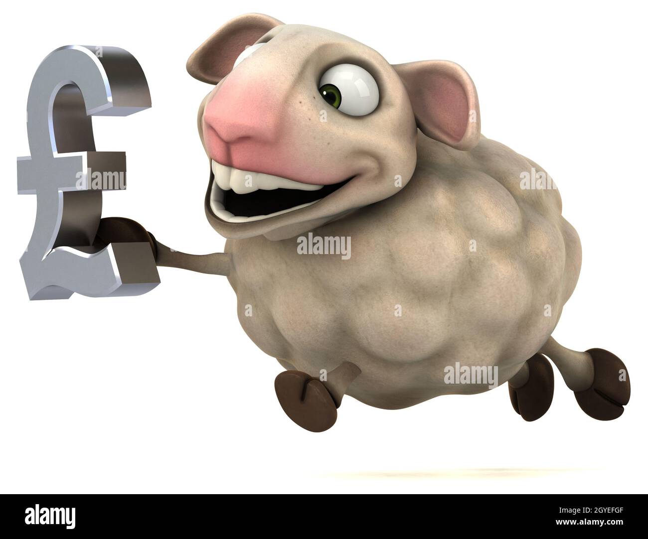 Fun sheep - 3D Illustration Stock Photo - Alamy