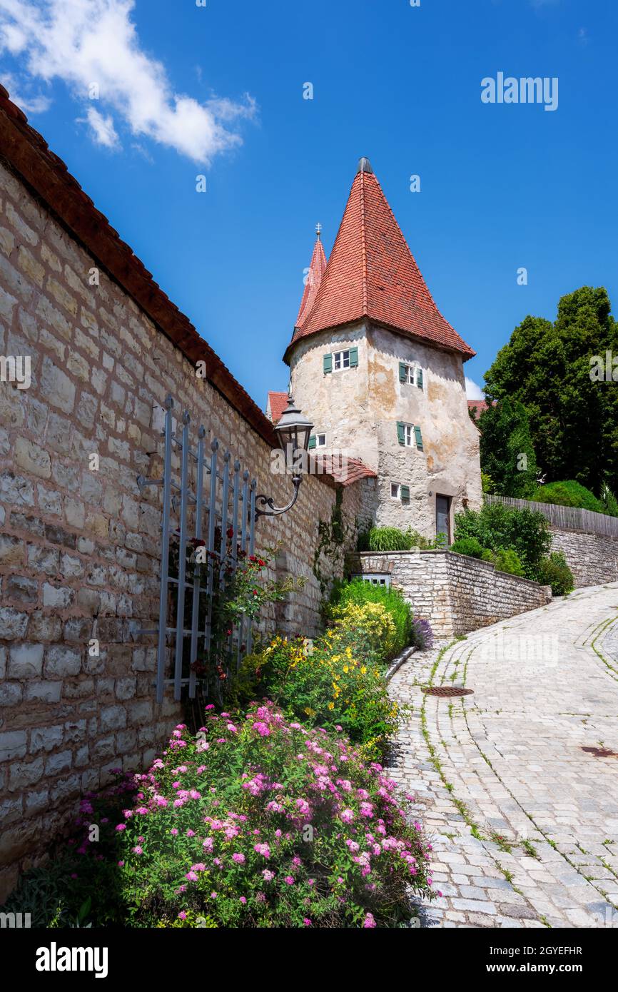 Historic defense tower in Greding (Bavaria, Germany Stock Photo - Alamy