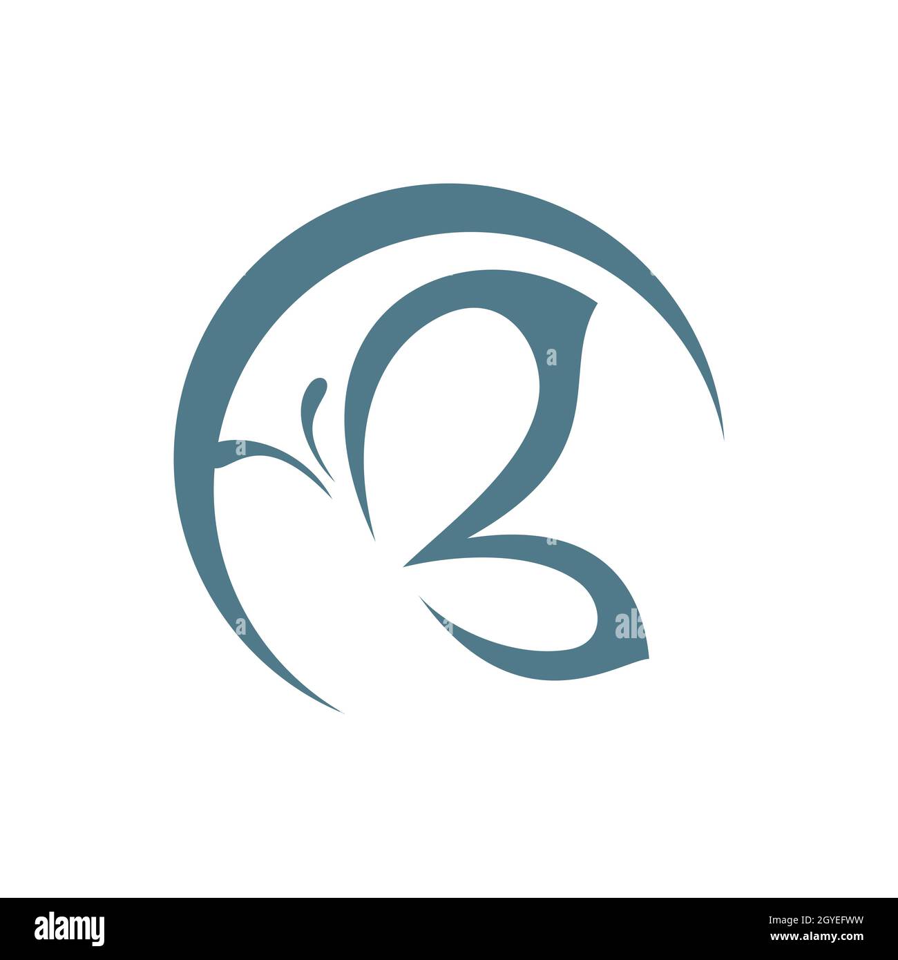 Butterfly B Letter Inside a Circle Illustration Design. Vector EPS 10 ...