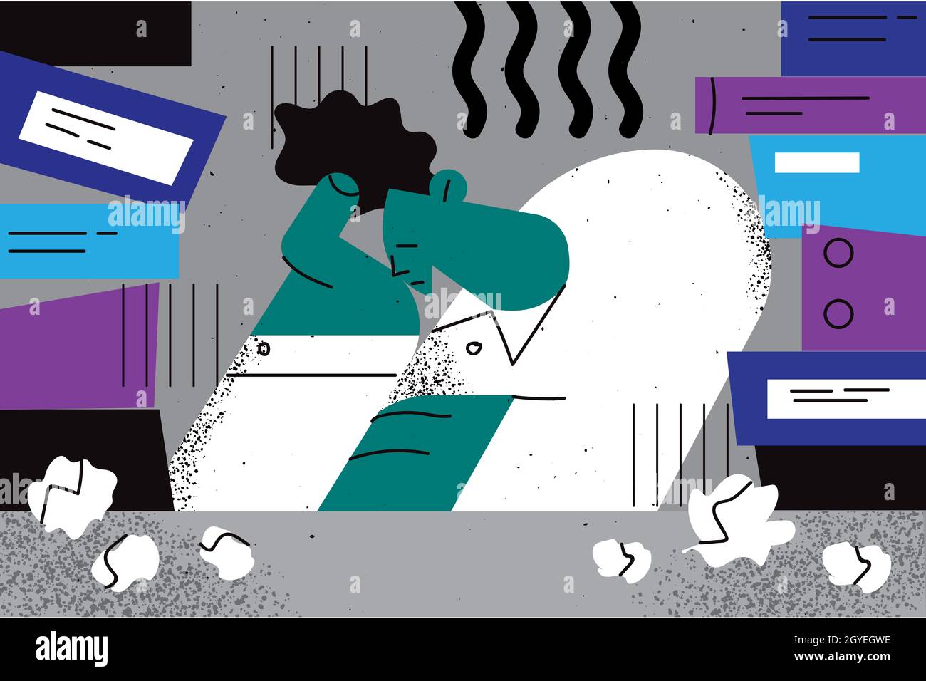 Stressed out worker cartoon hi-res stock photography and images - Alamy