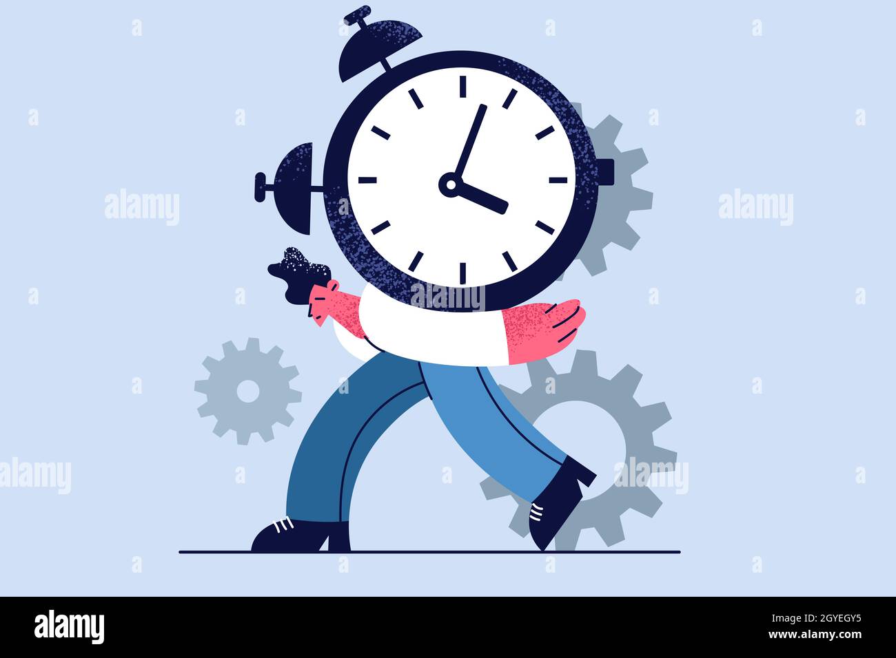 Time pressure, overload, work burnout concept. Young stressed ...