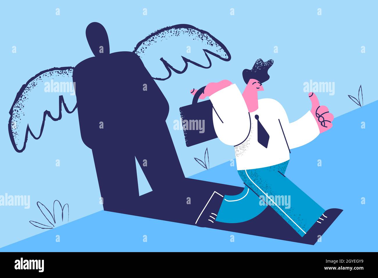 Leadership, inner power, ambitions concept. Proud happy positive ...