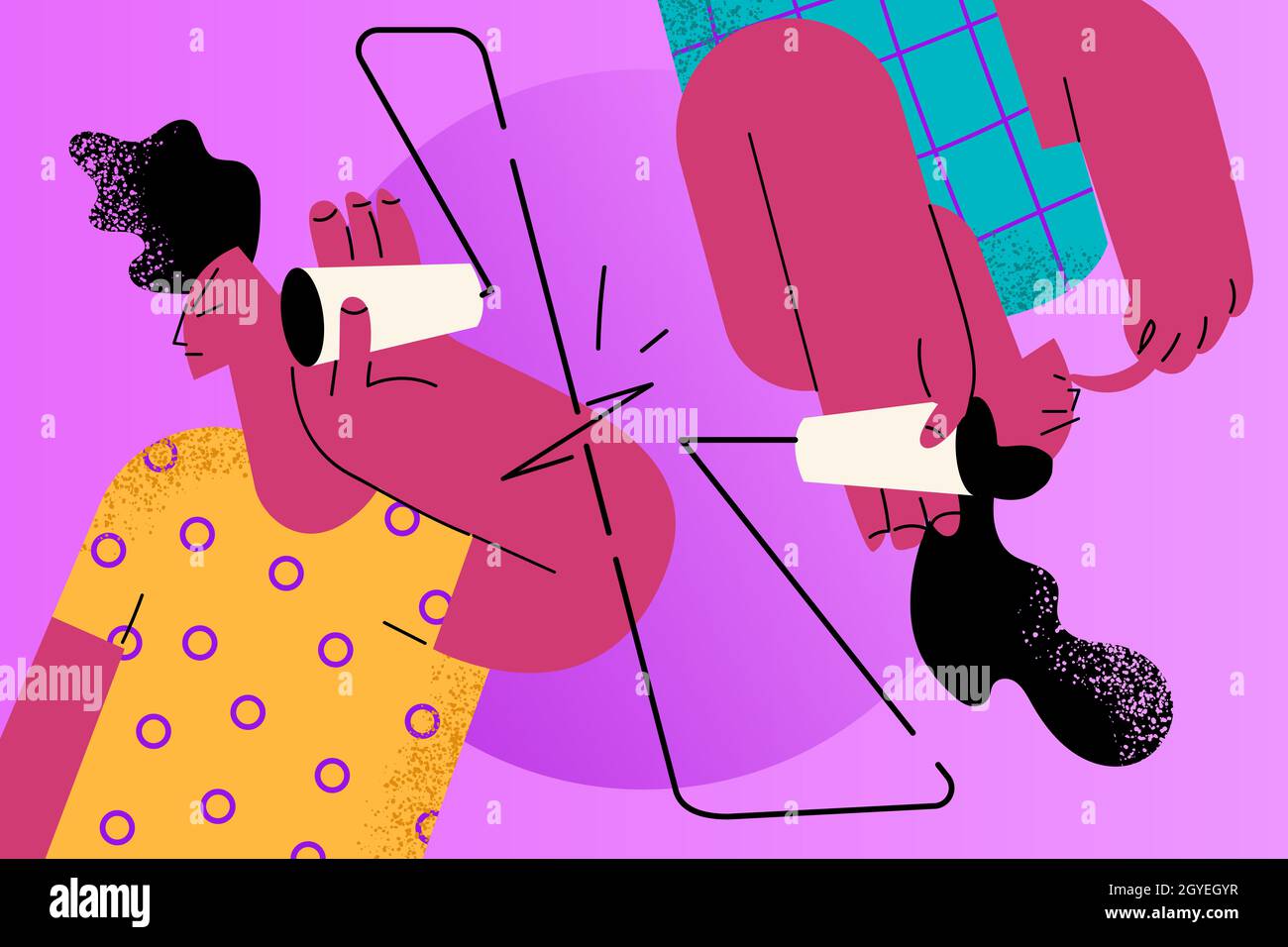 Misunderstanding, problems in communication concept. Man and woman ...