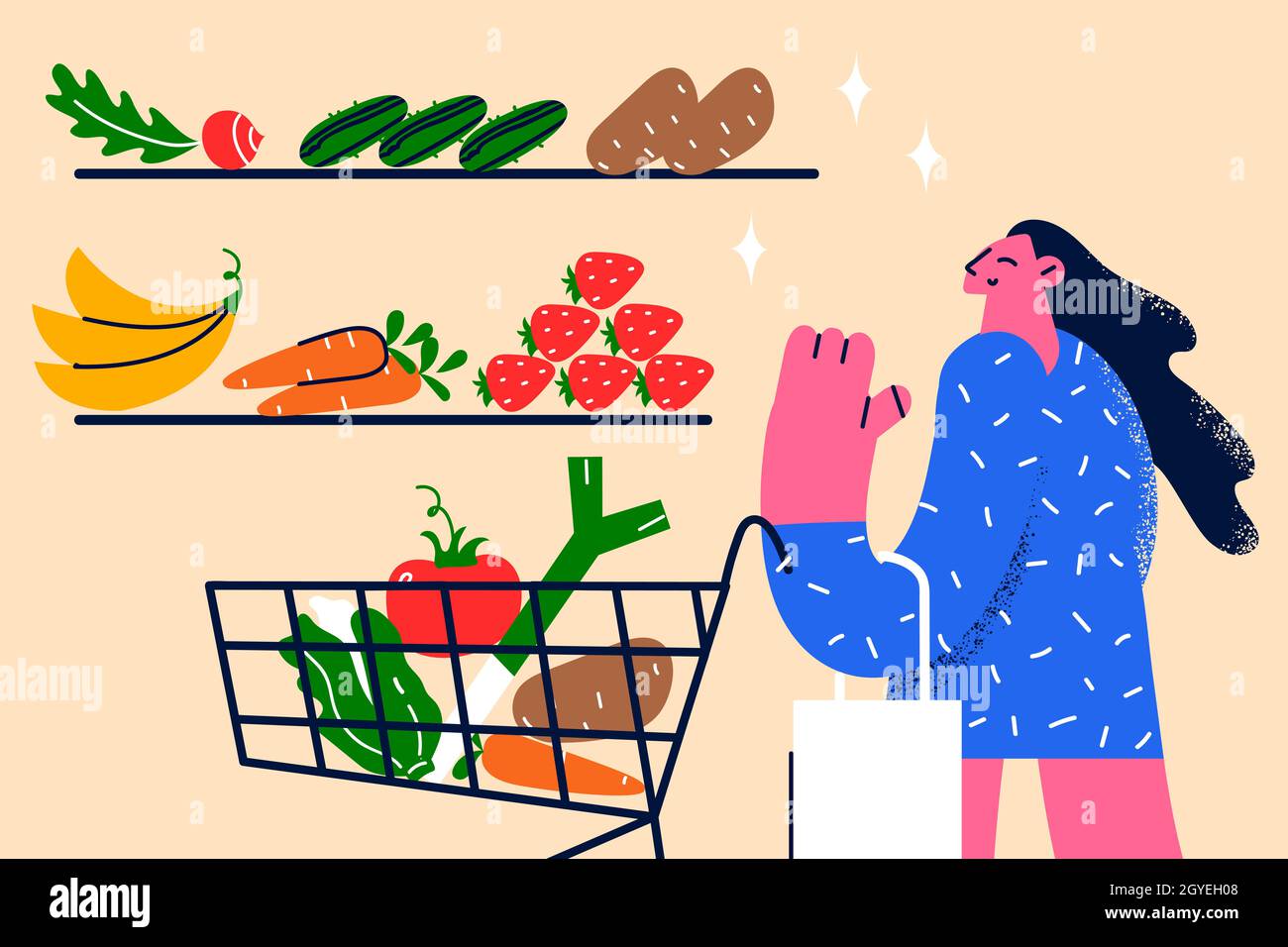 Healthy lifestyle and clean eating concept. Young smiling female ...