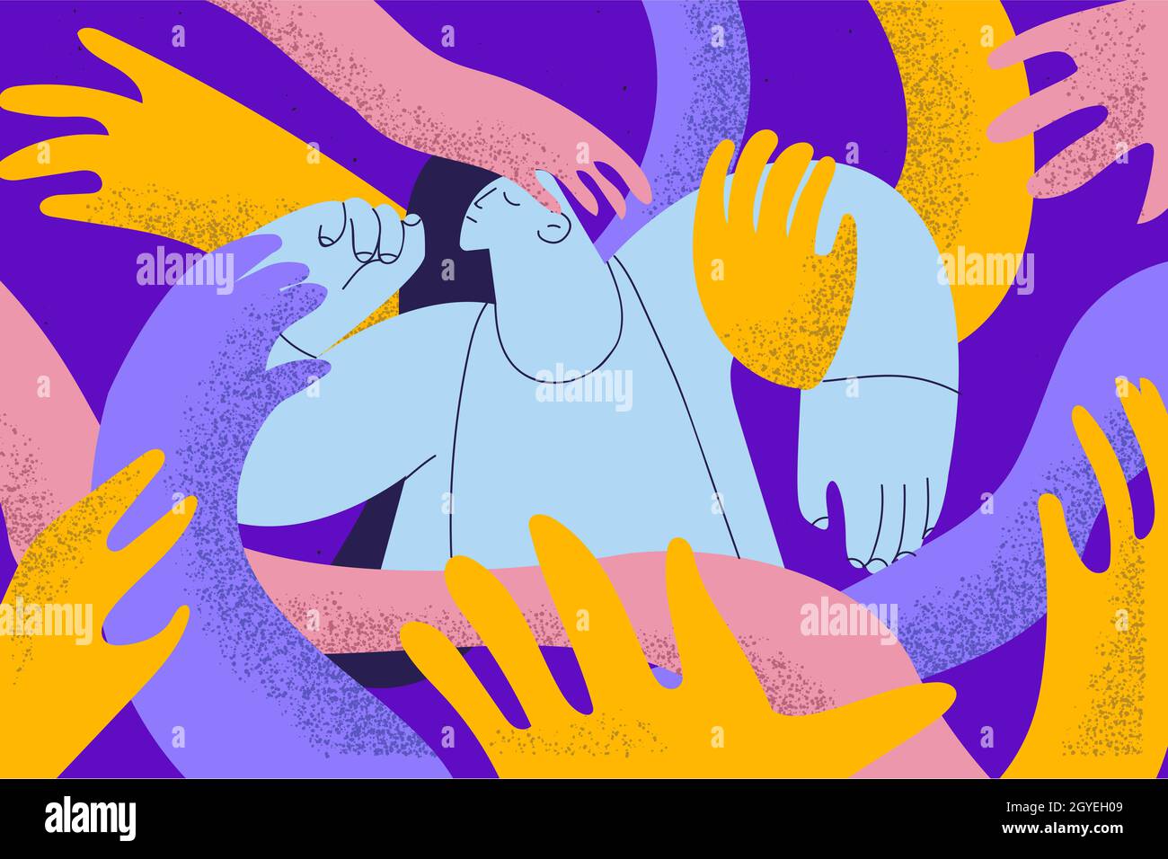 Manipulation, psychological influence, addiction concept. Young ...