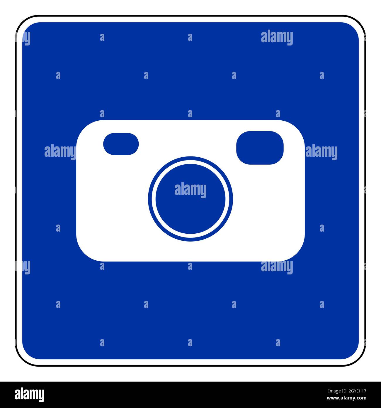 Camera and road sign Stock Photo - Alamy