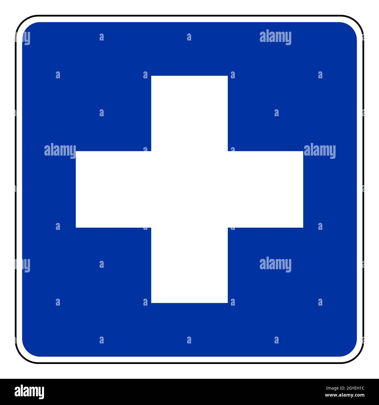 First aid and road sign Stock Photo - Alamy