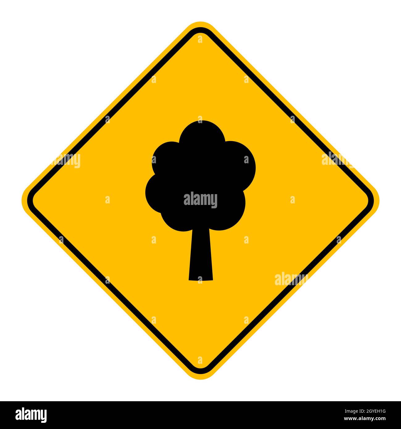 Tree and road sign Stock Photo - Alamy