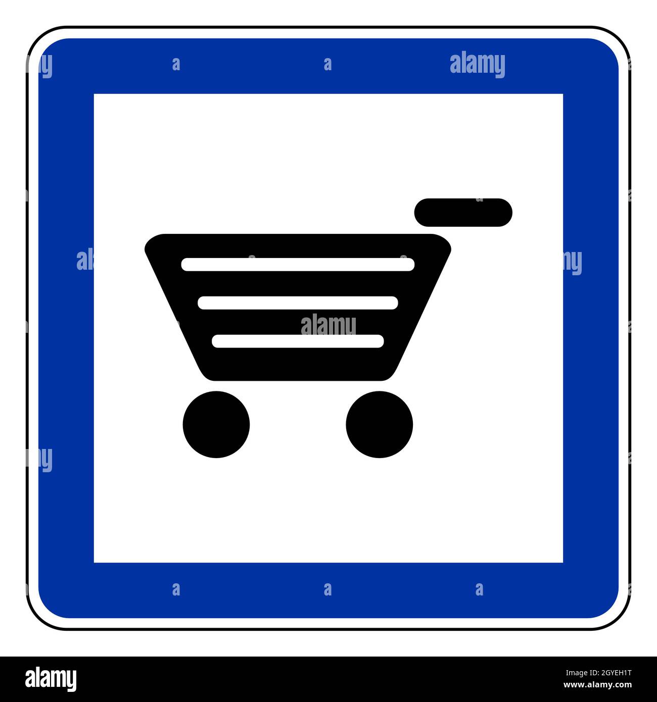 Shopping cart and road sign Stock Photo - Alamy