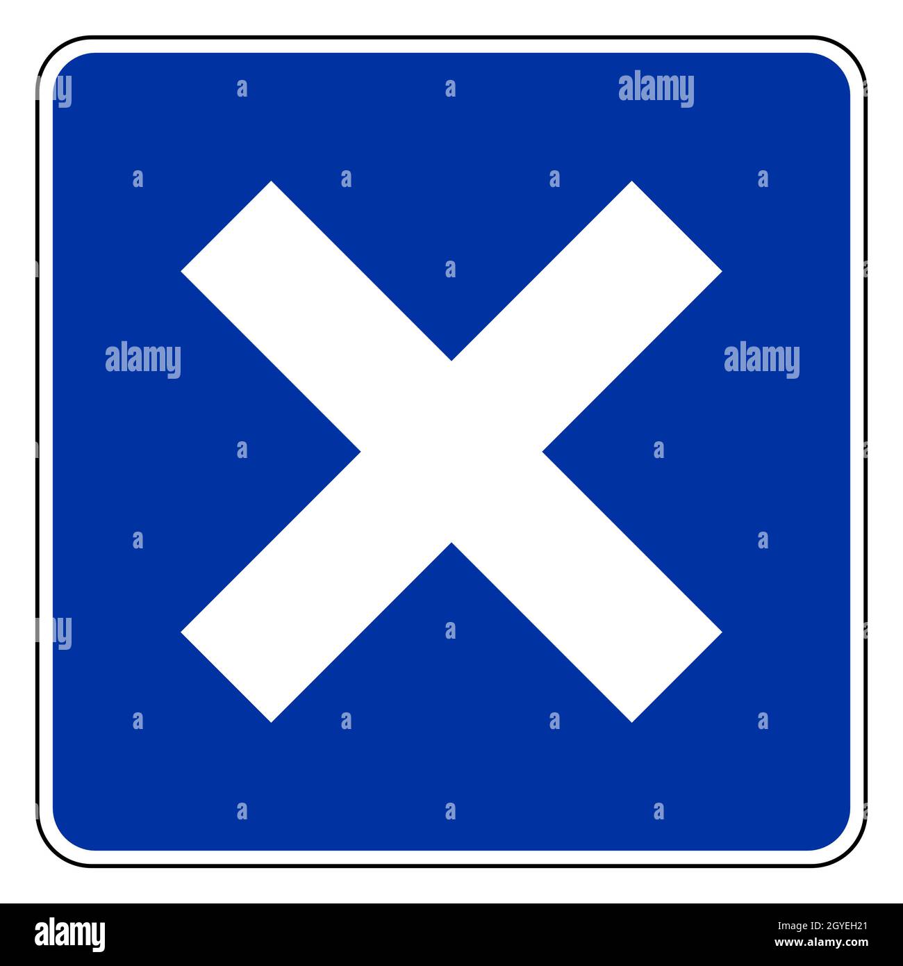 Crossing and road sign Stock Photo - Alamy