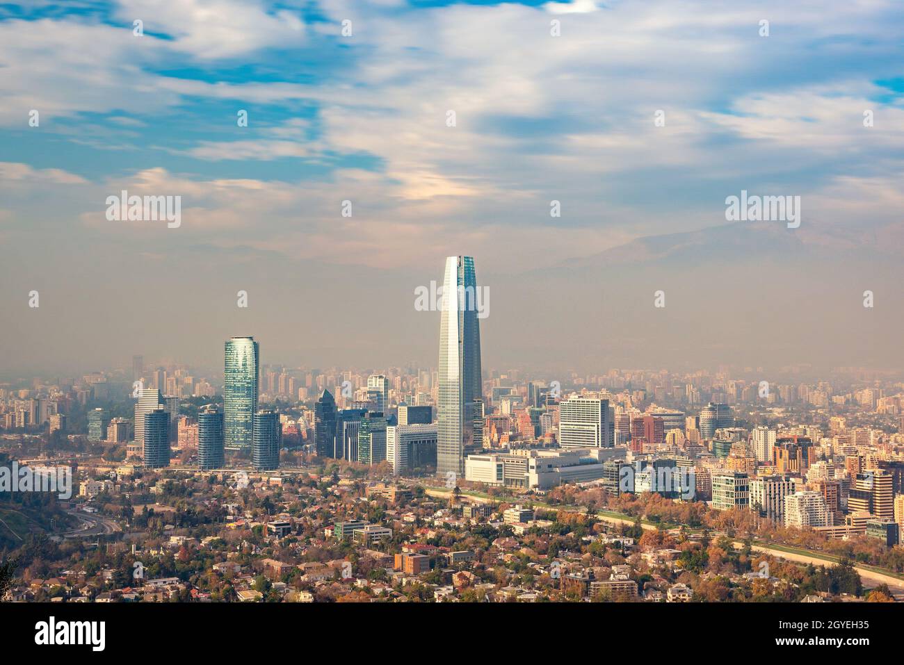 Chile santiago twilight view from hi-res stock photography and images ...