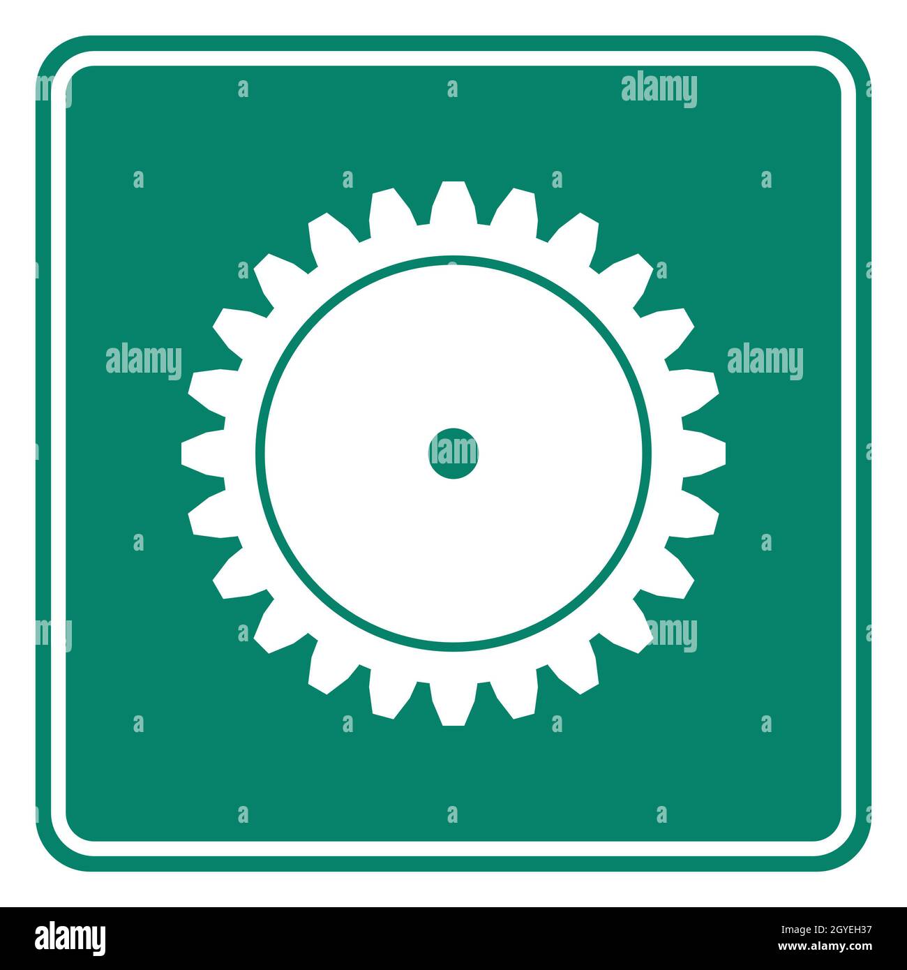 Gear and road sign Stock Photo - Alamy