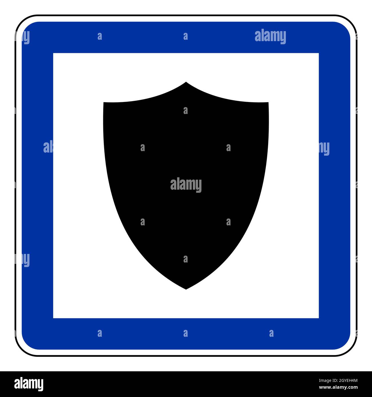 Shield and road sign Stock Photo - Alamy