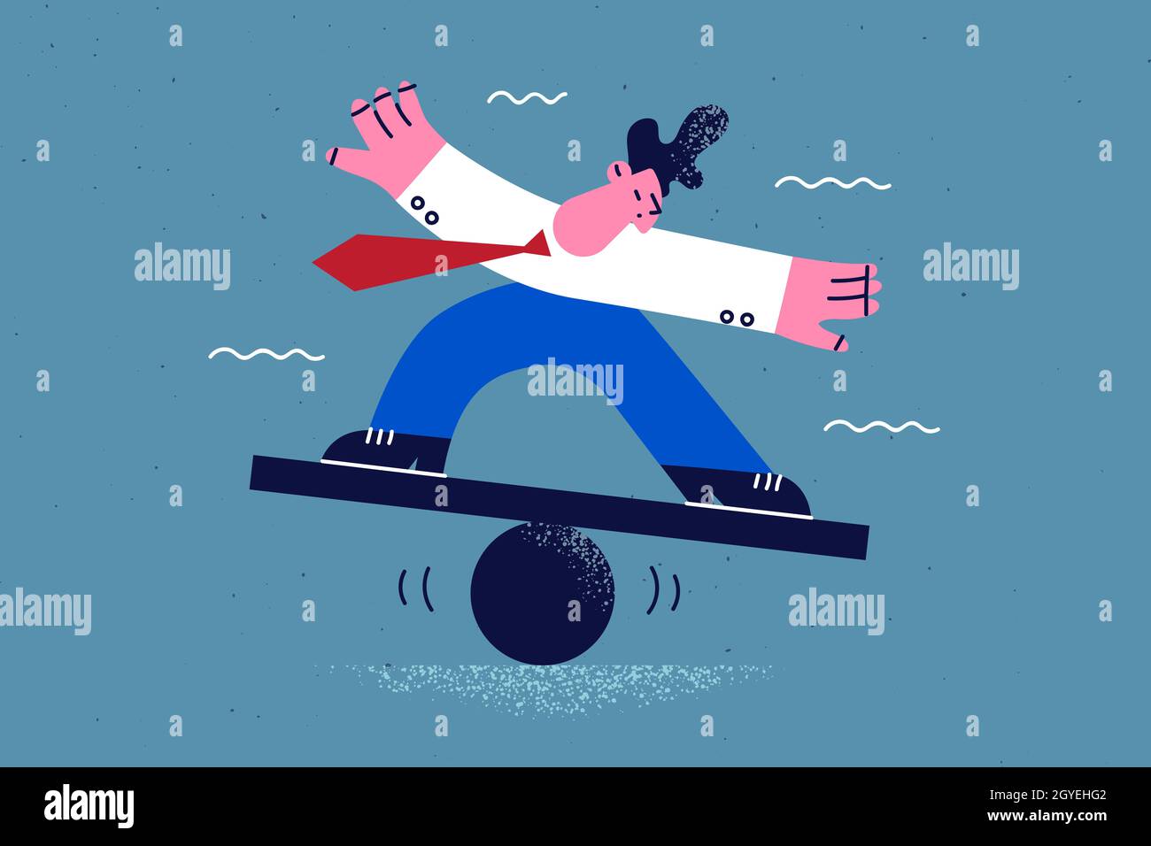Business challenge, balance, stability concept. Young businessman ...