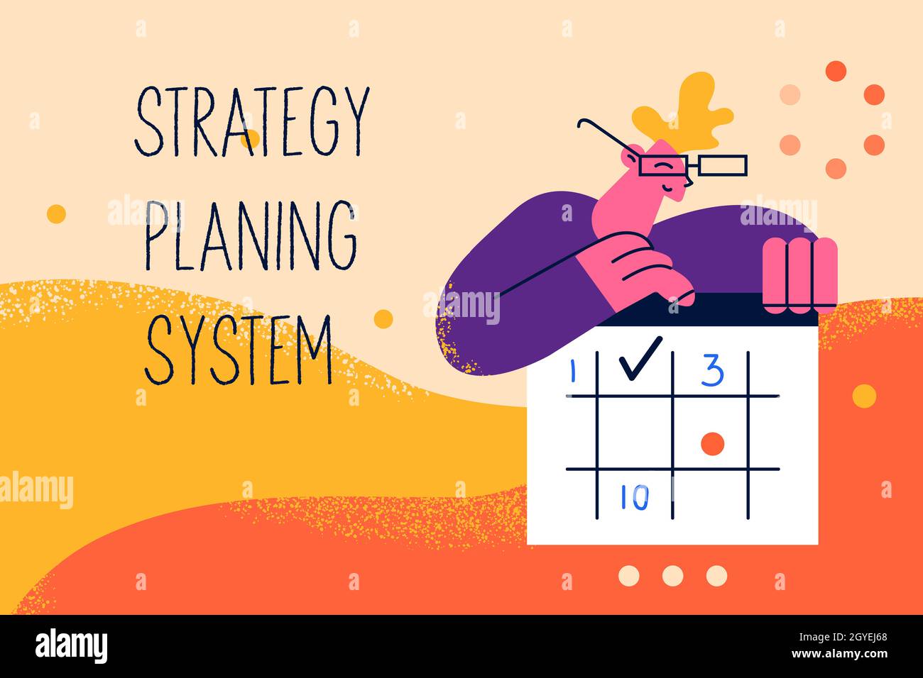 Strategy planning system, management, business concept. Young man ...