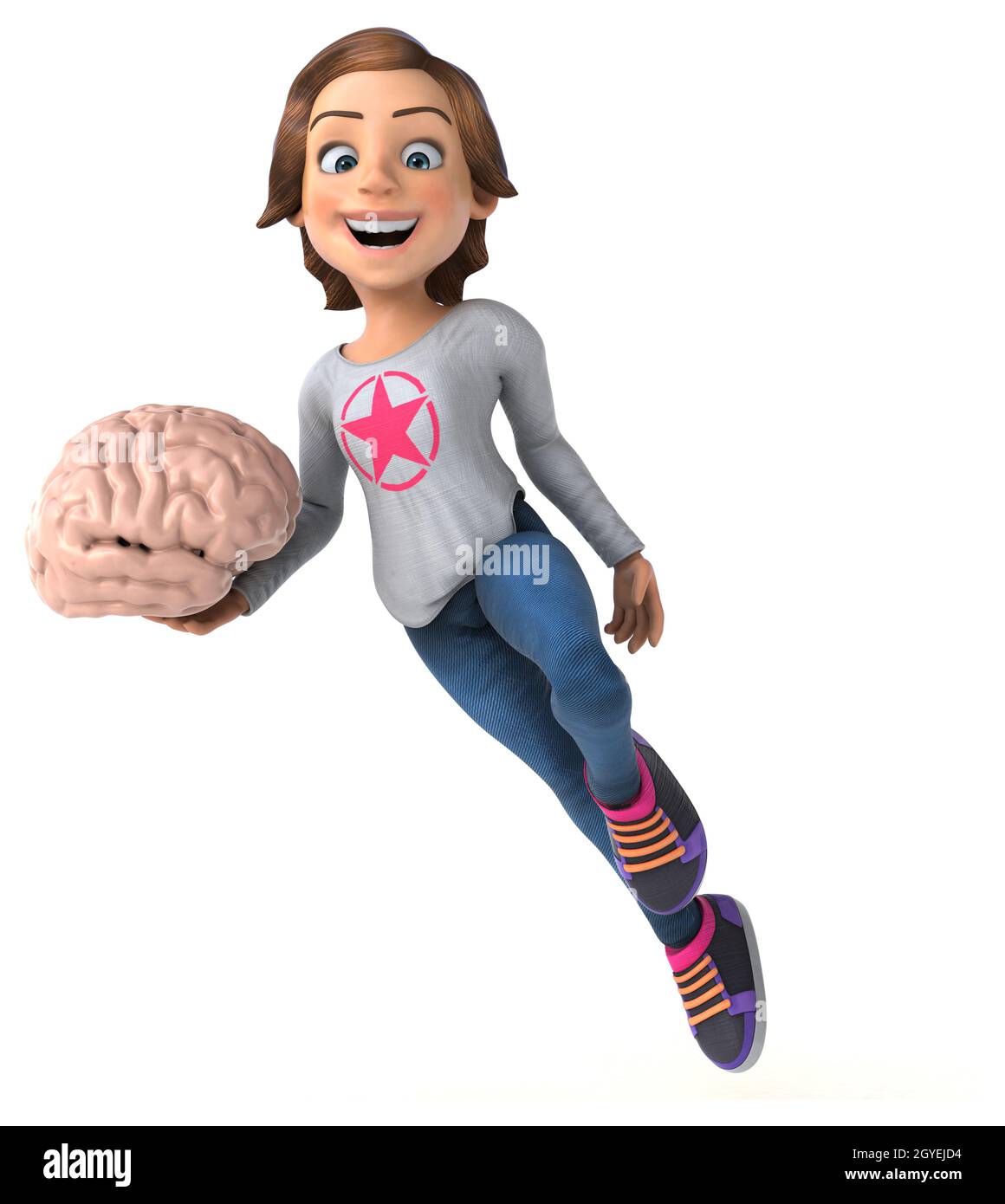 Girl cartoon brain idea hi-res stock photography and images - Alamy