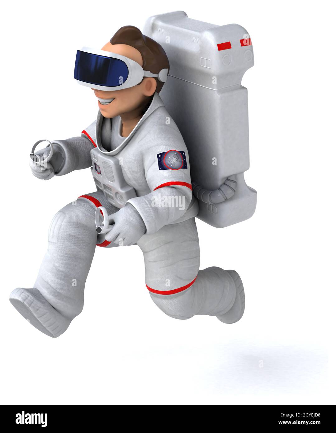 Fun 3D Illustration of an astronaut with a VR Helmet Stock Photo - Alamy