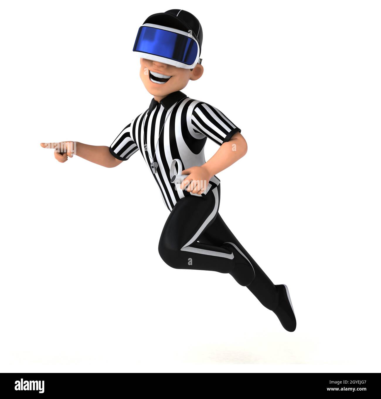 Fun 3D Illustration of a referee with a VR Helmet Stock Photo - Alamy