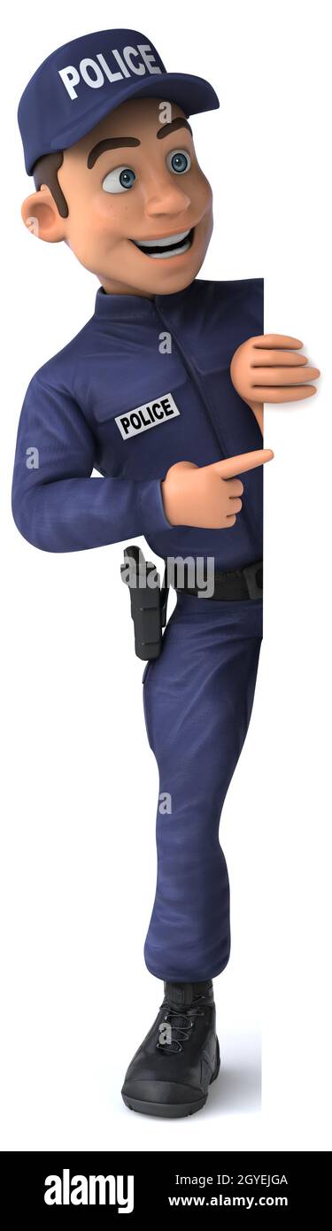 Fun 3D illustration of a cartoon Police Officer Stock Photo - Alamy