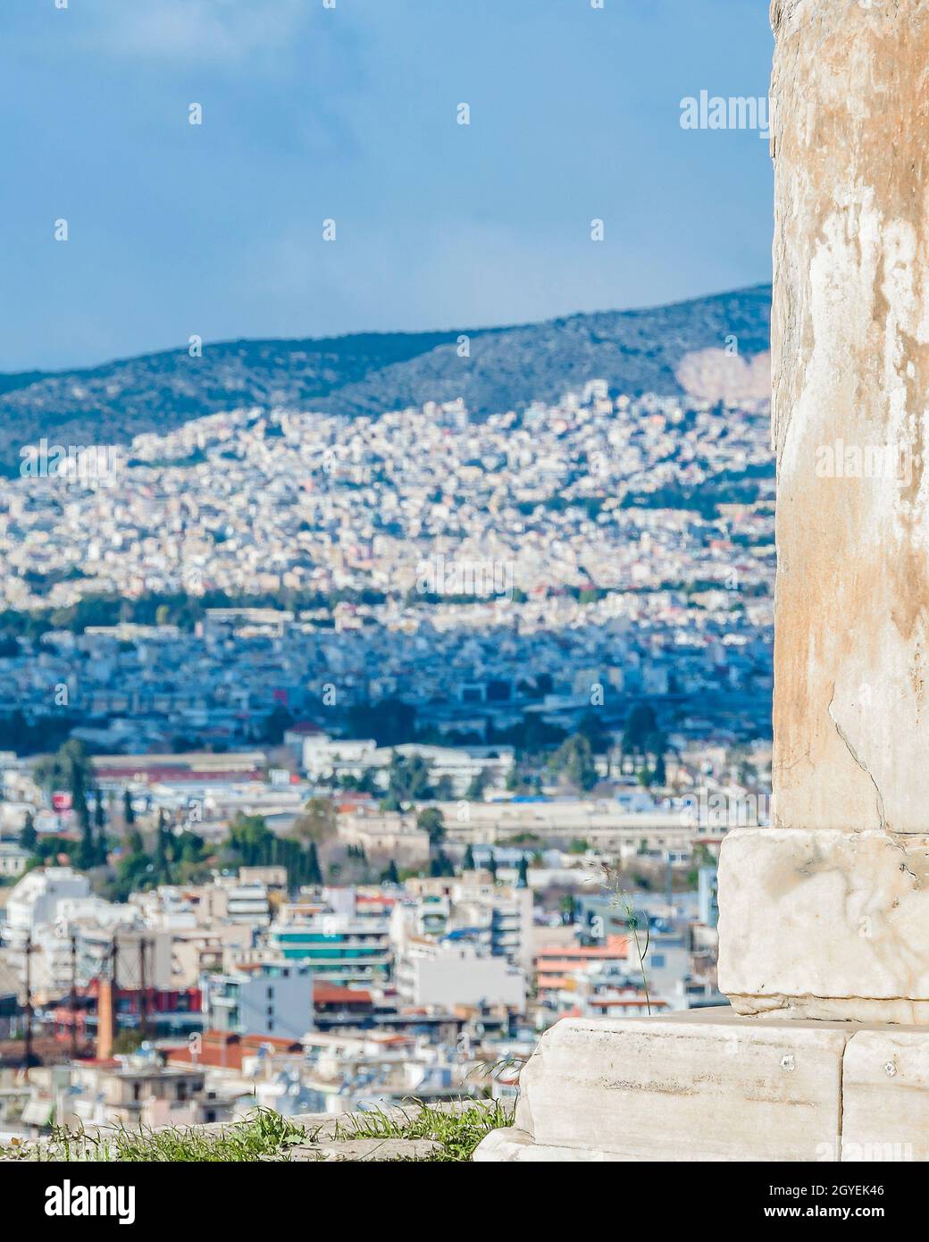 Aerial athens cityscape view from acropolis hill, athens, greece Stock ...