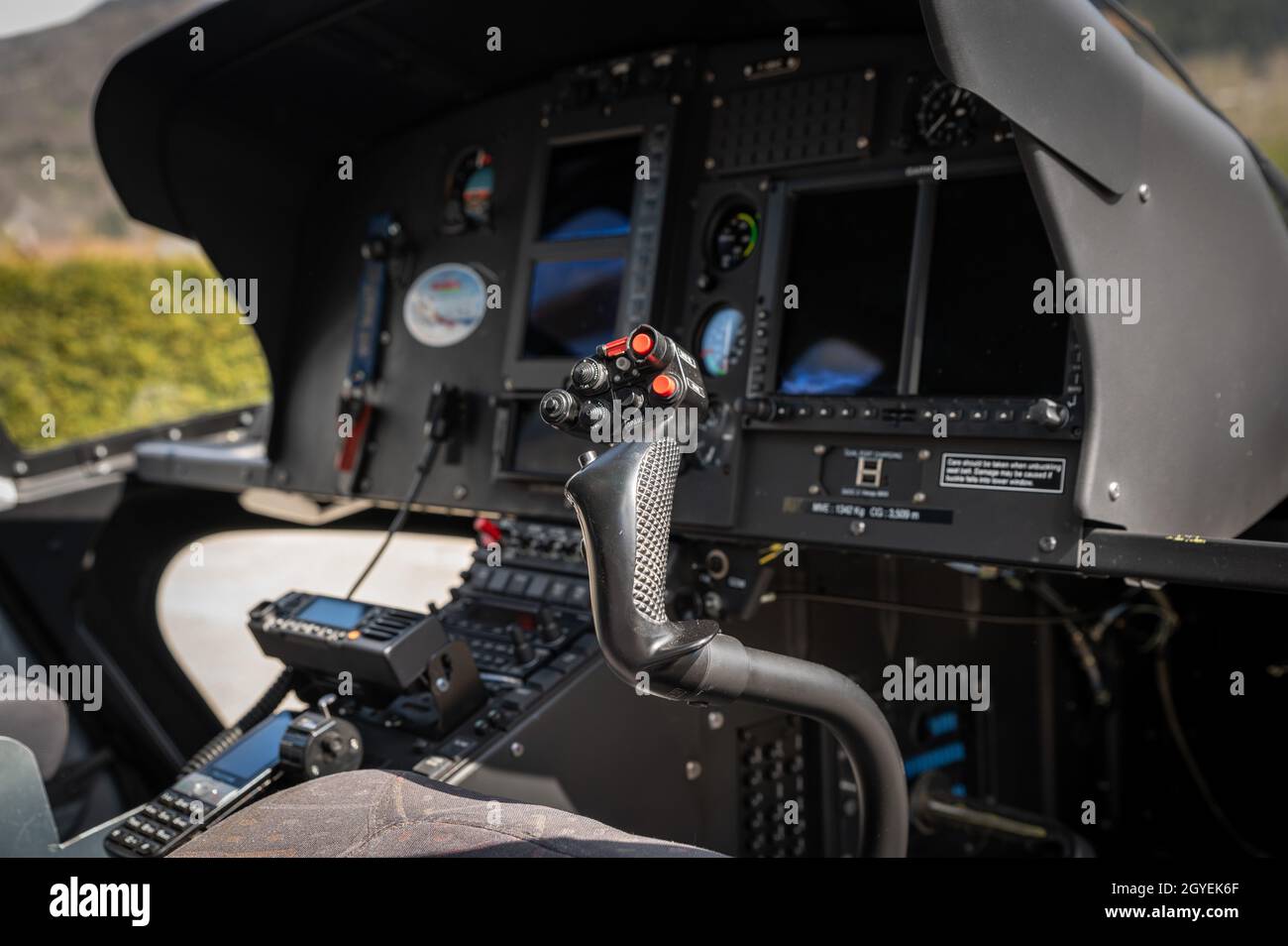 helicopter cockpit inside cockpit Stock Photo - Alamy