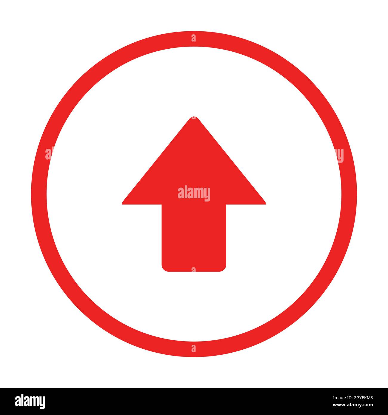 Up arrow and circle Stock Photo - Alamy