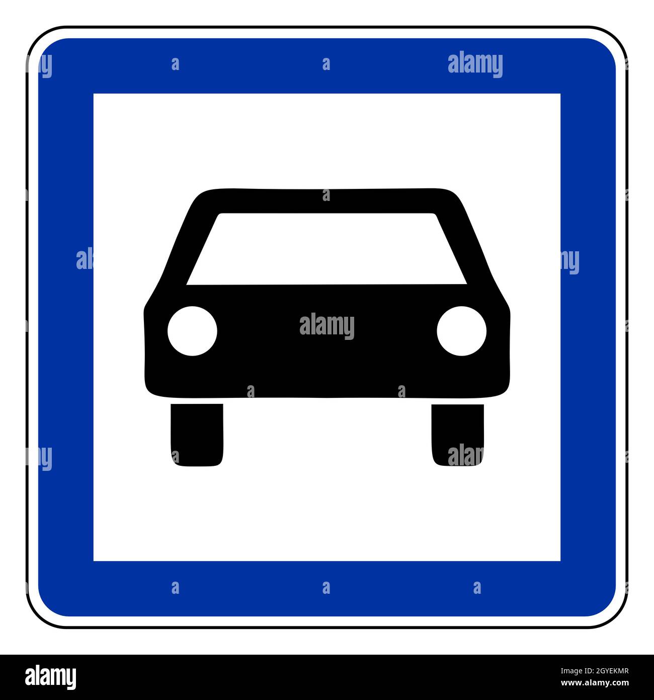 Car and road sign Stock Photo - Alamy