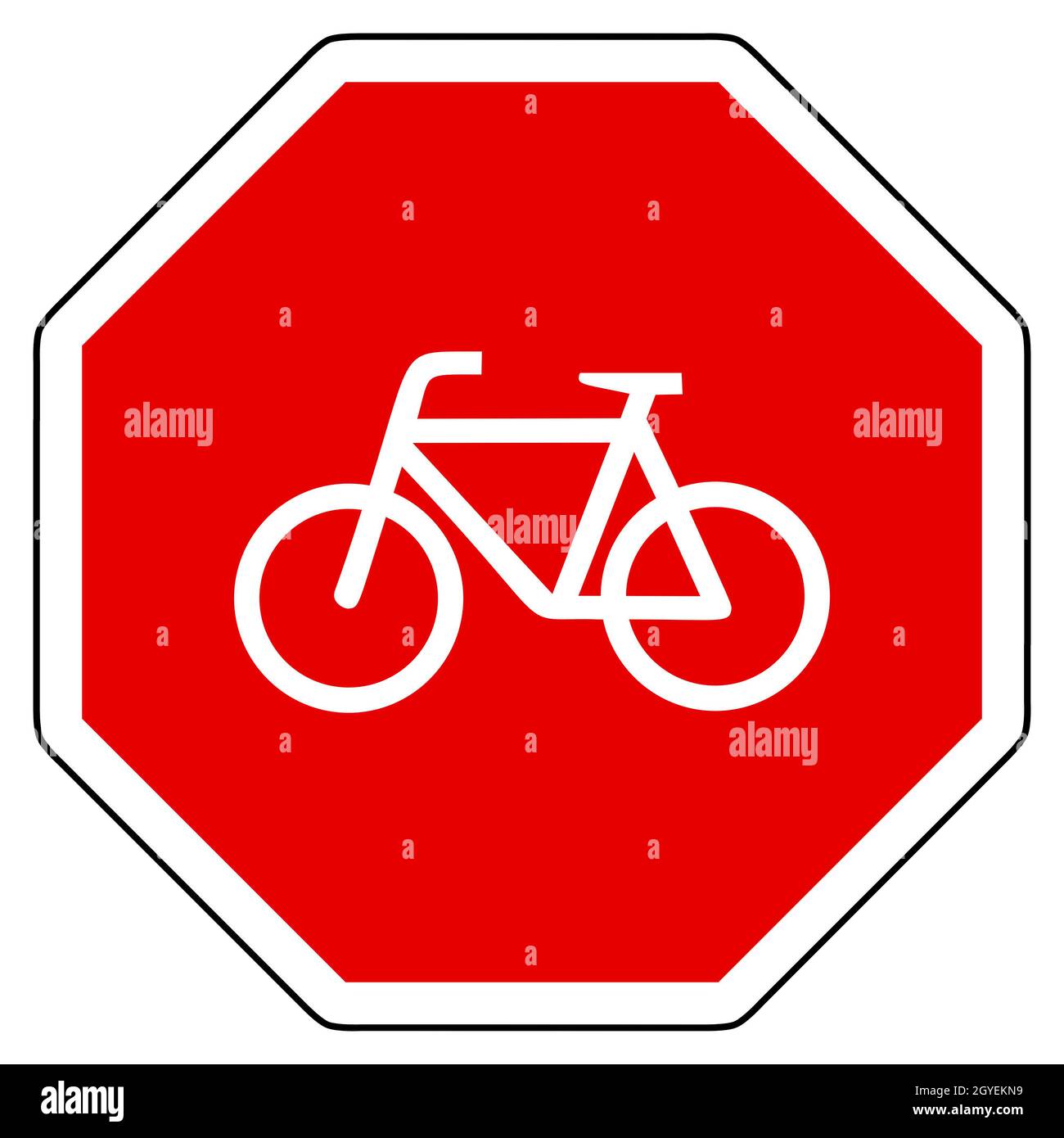 Bicycle and stop sign Stock Photo - Alamy