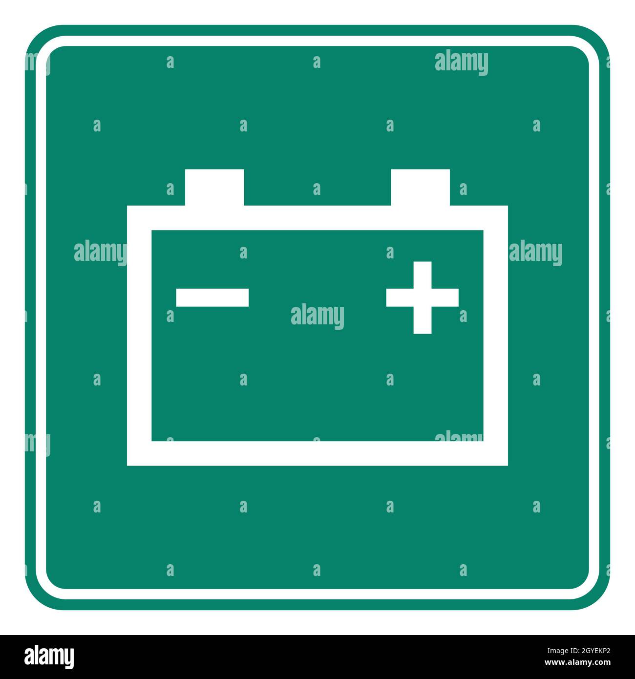 Car battery and road sign Stock Photo - Alamy