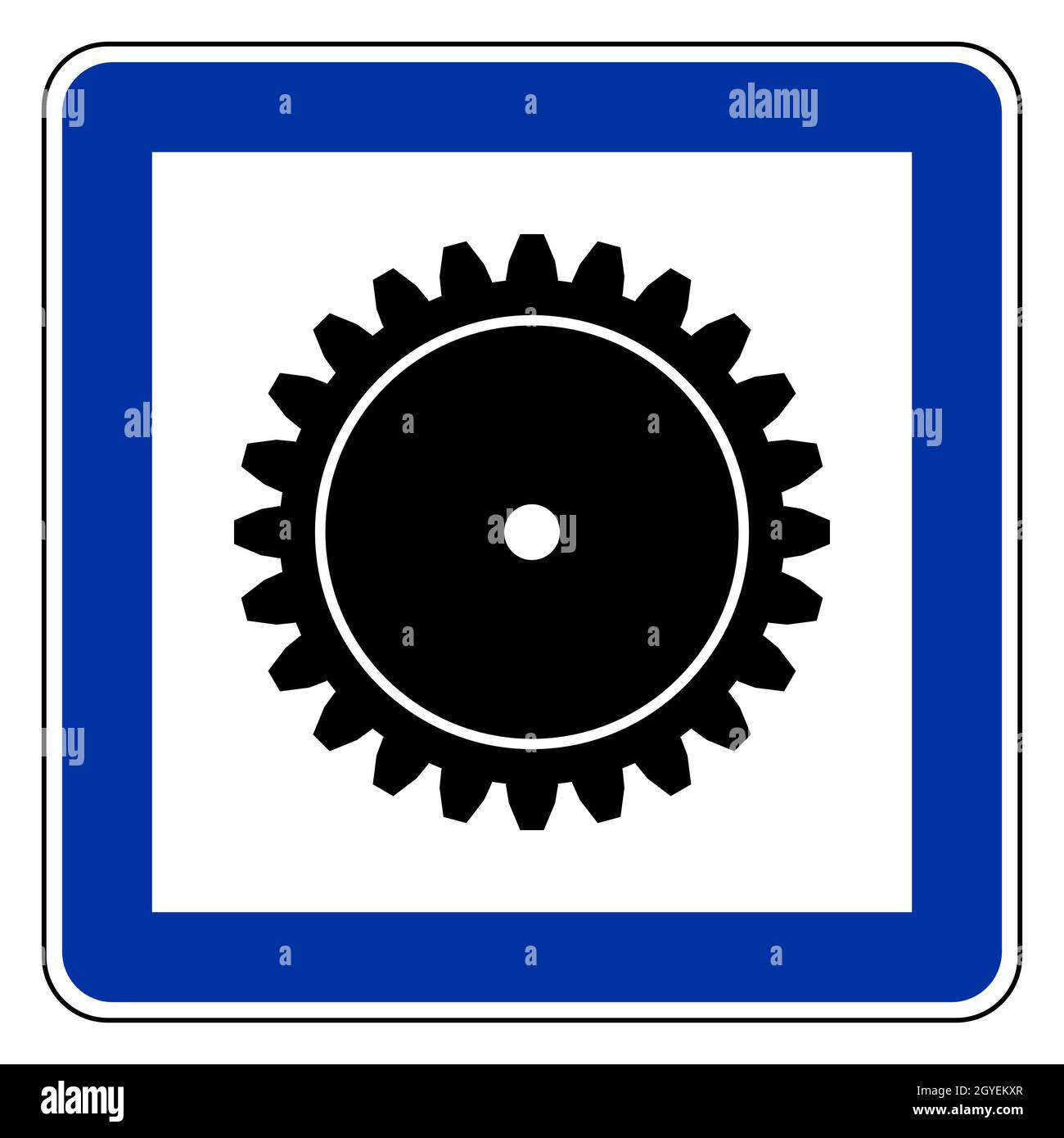 Gear and road sign Stock Photo - Alamy