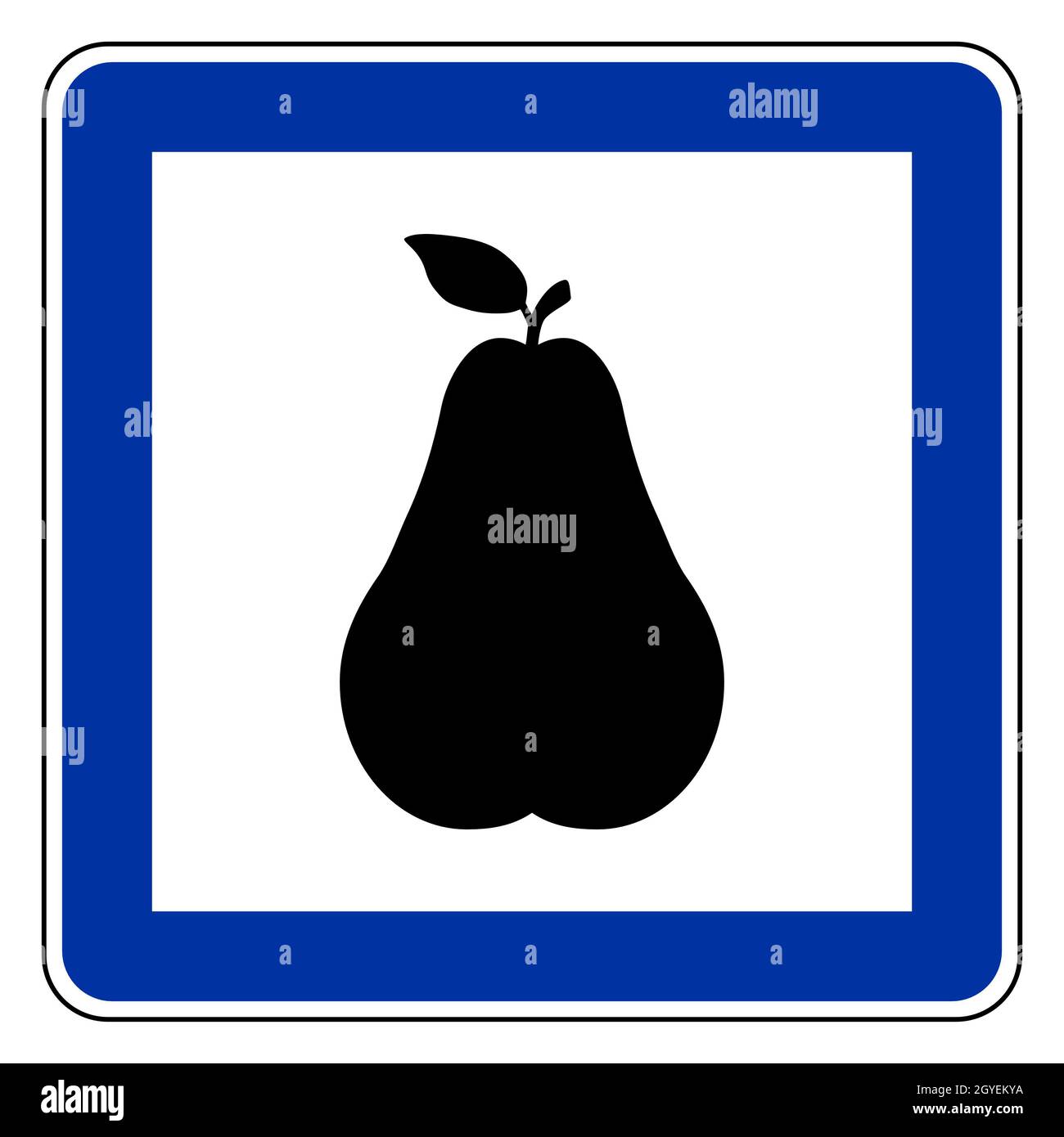 Pear and road sign Stock Photo - Alamy