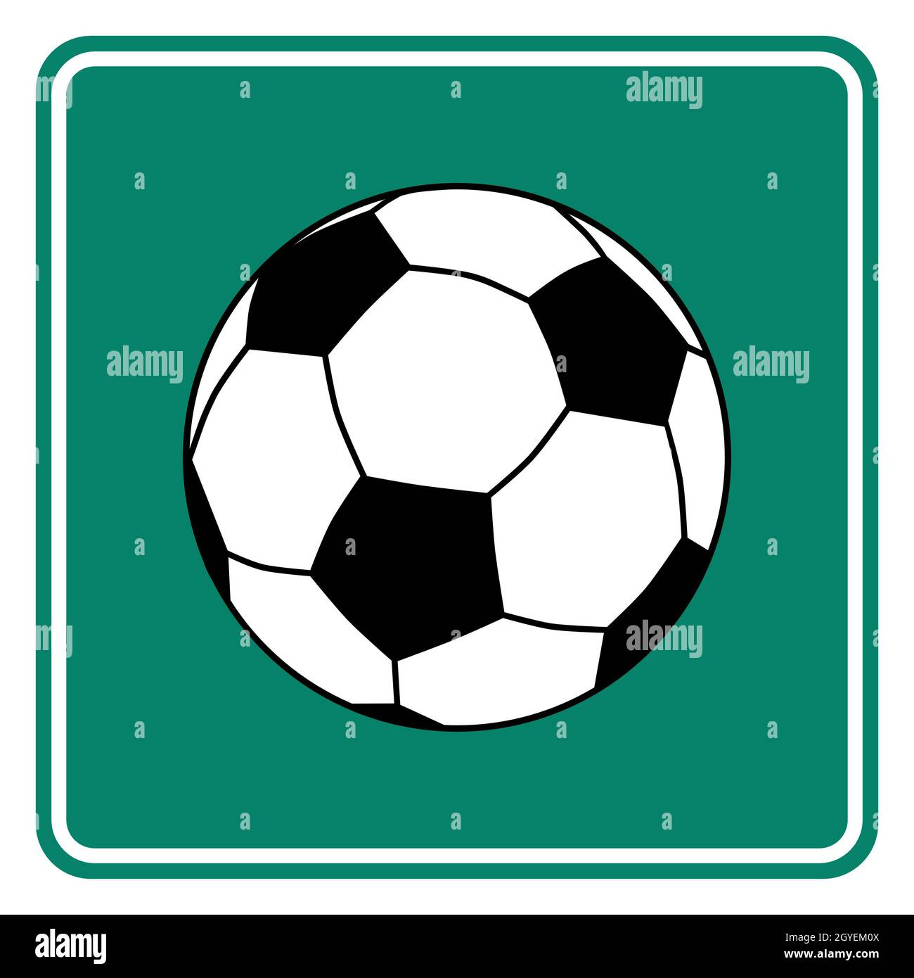Soccer ball and road sign Stock Photo - Alamy