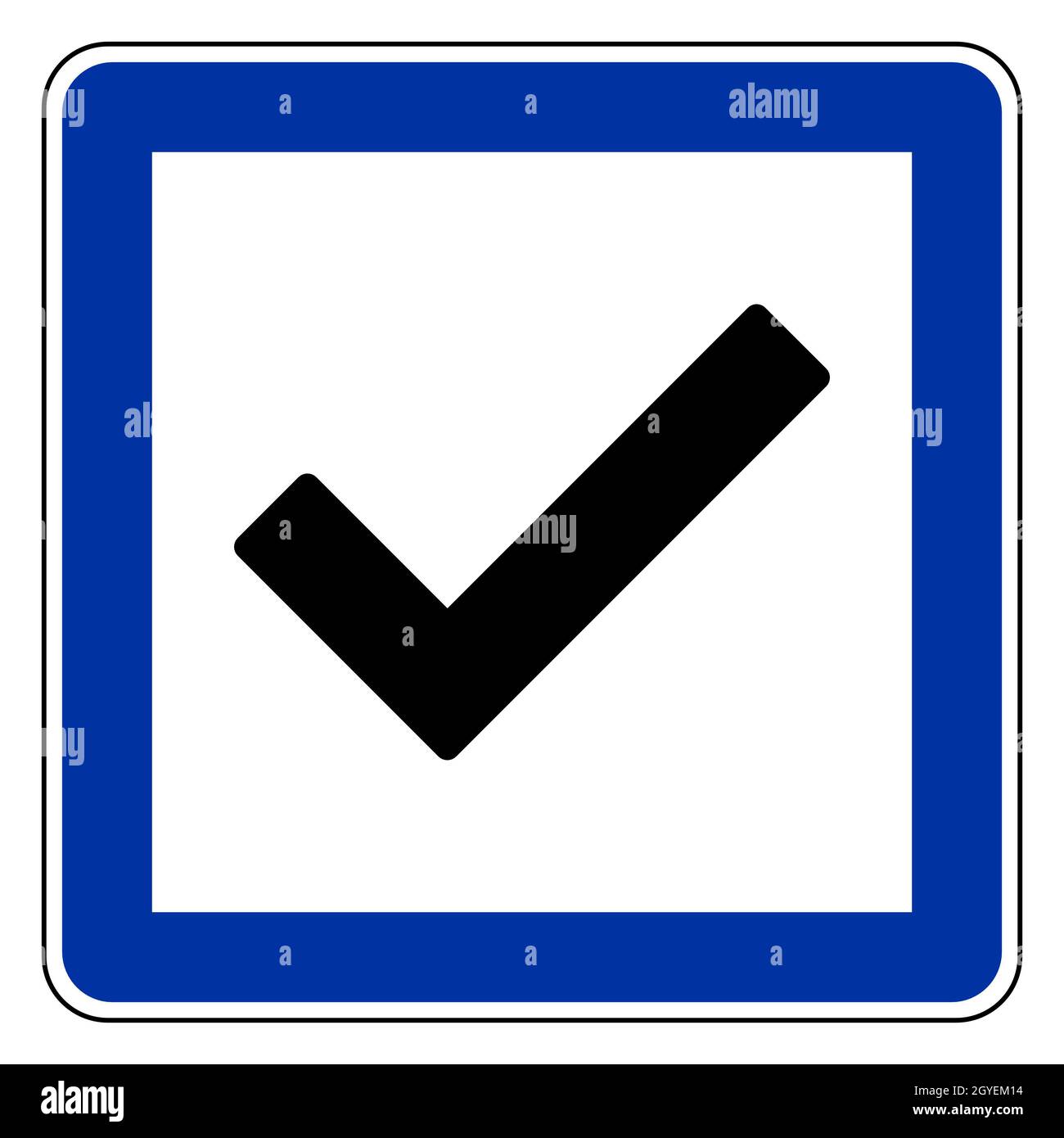 Tick and road sign Stock Photo - Alamy