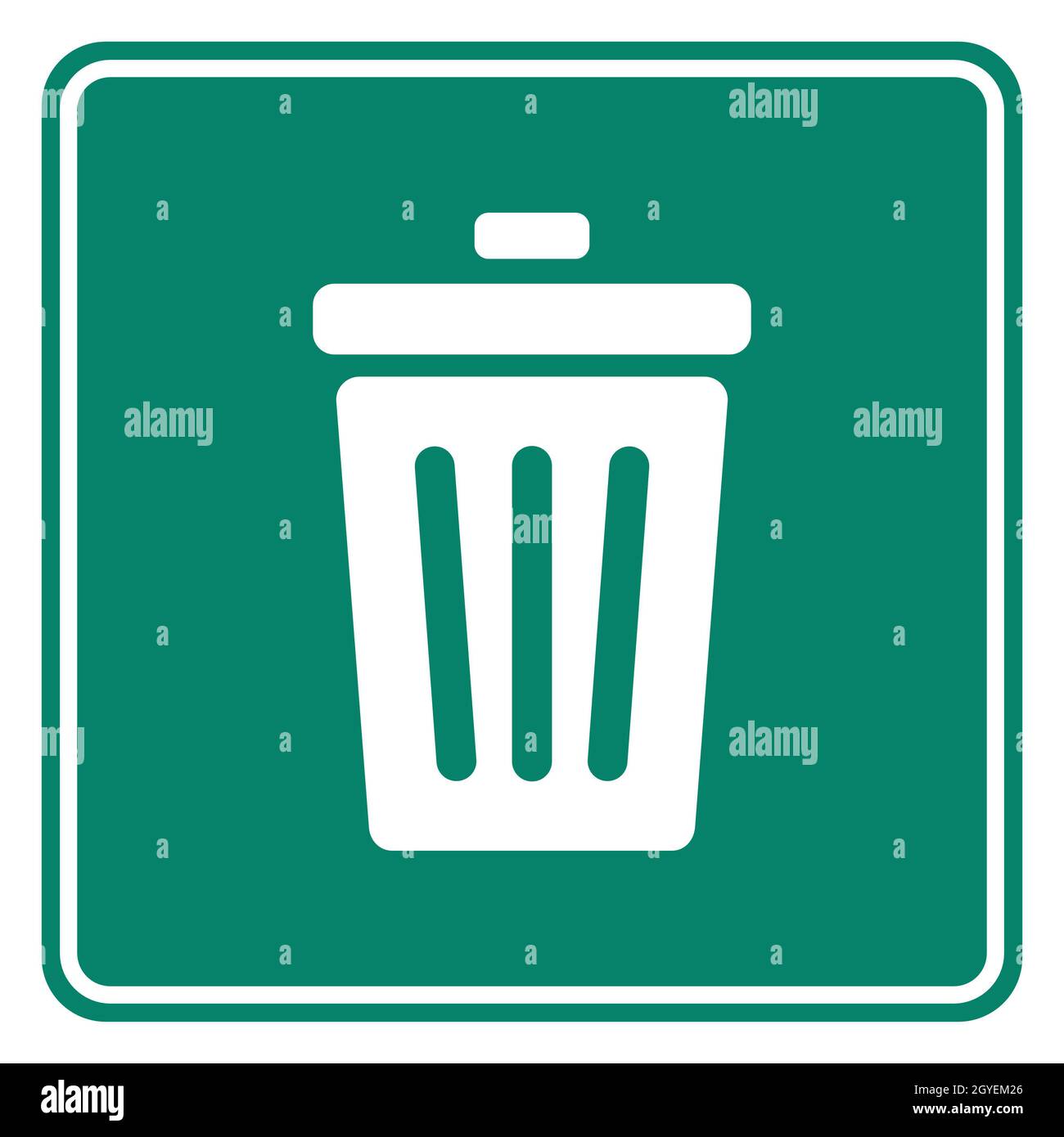 Waste bin and road sign Stock Photo - Alamy