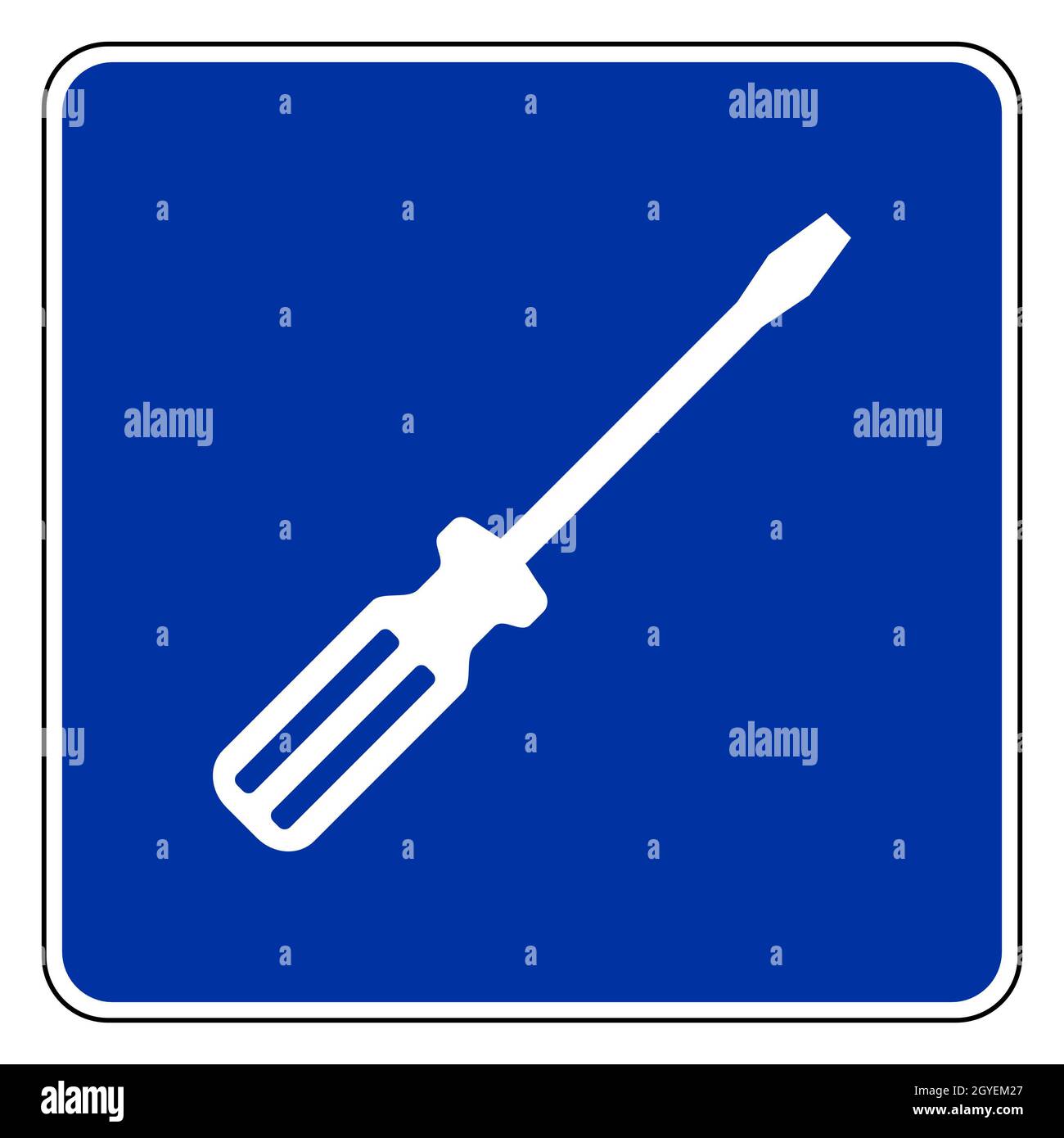 Screwdriver and road sign Stock Photo - Alamy