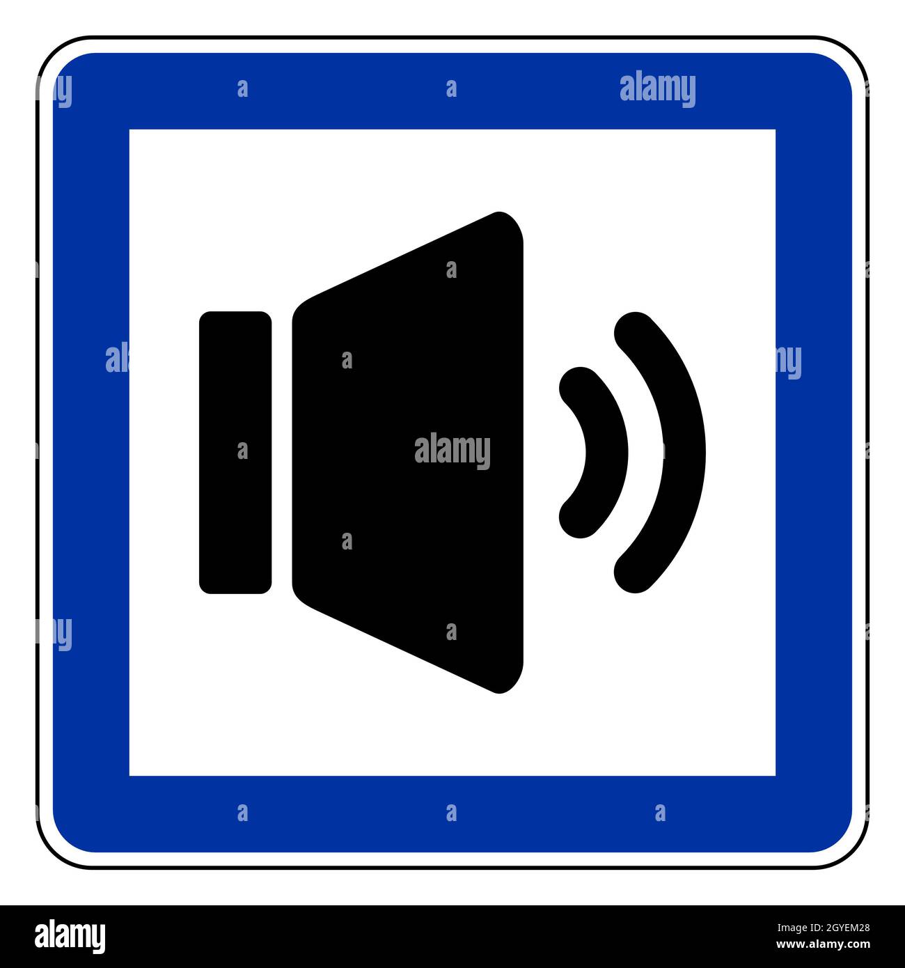 Speaker and road sign Stock Photo - Alamy